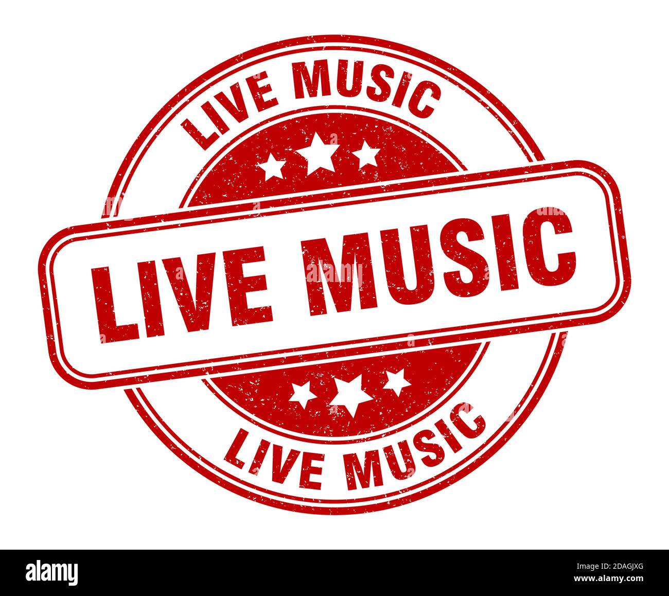 live music stamp. live music sign. round grunge label Stock Vector ...