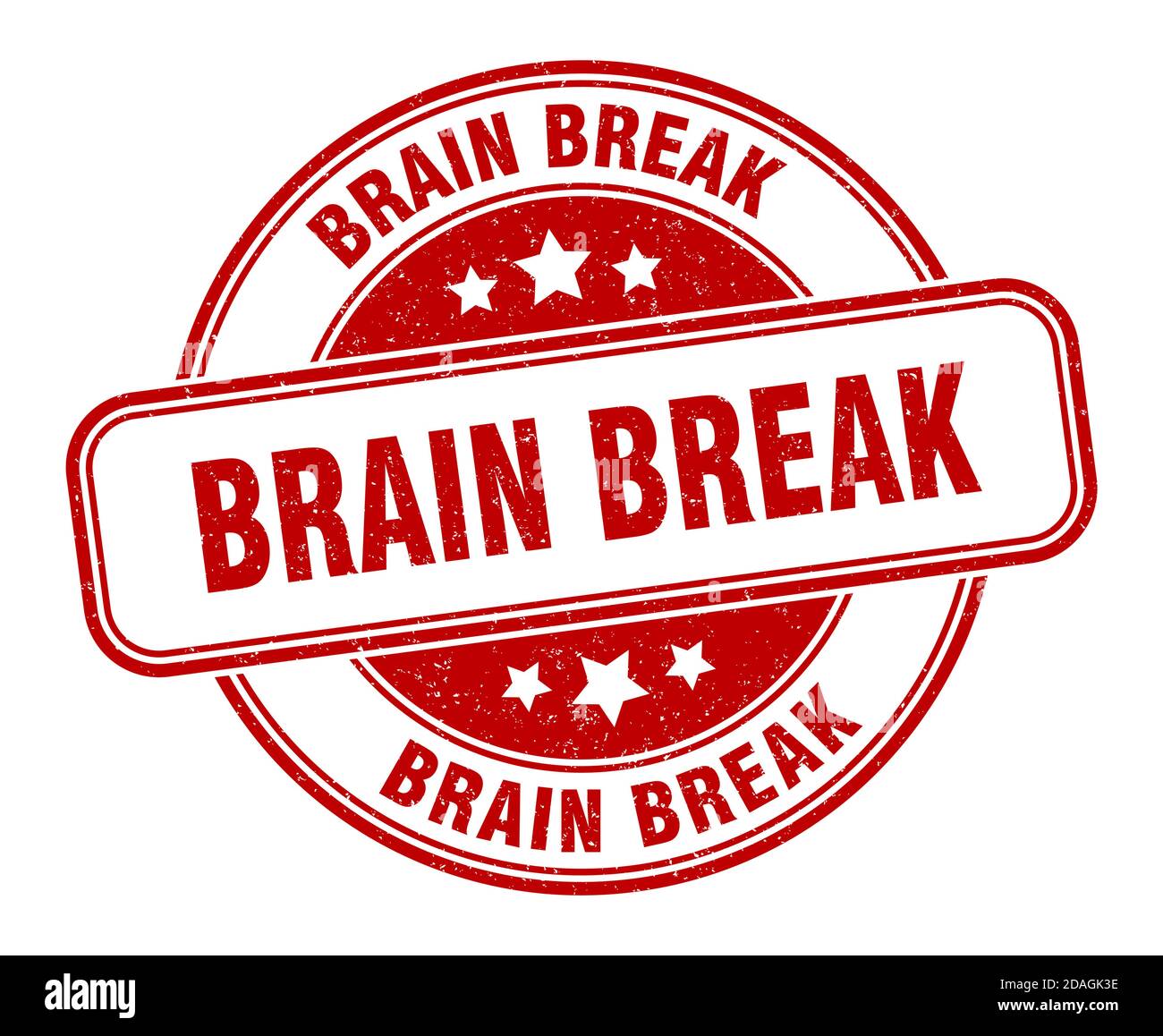 brain break stamp. brain break sign. round grunge label Stock Vector ...