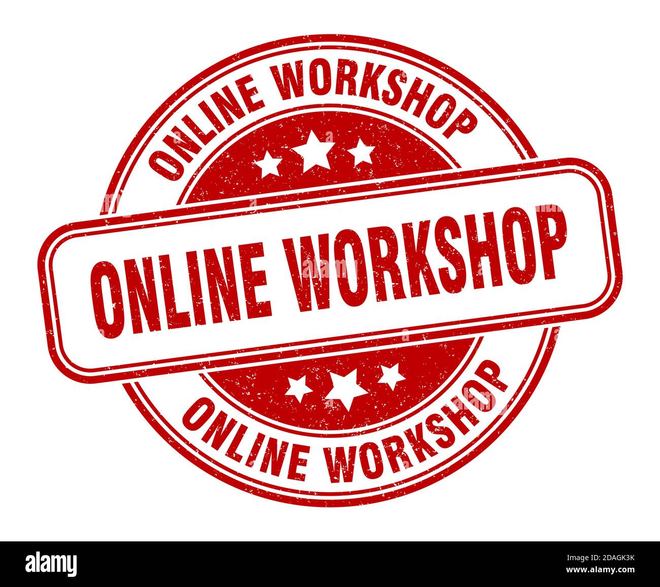 online workshop stamp. online workshop sign. round grunge label Stock ...