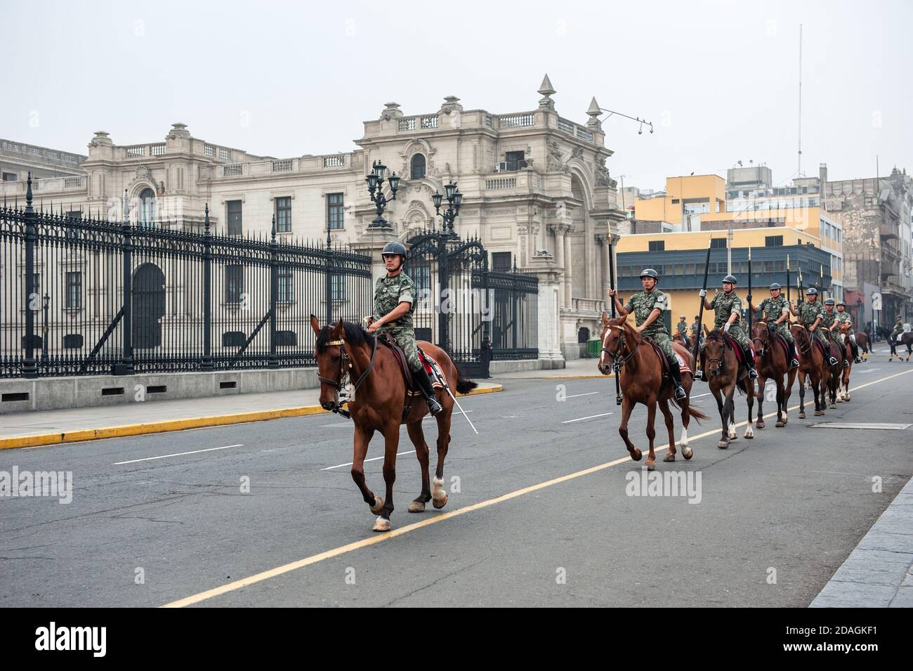 Changing of the Guard at Government Palace known as House of Pizarro ...