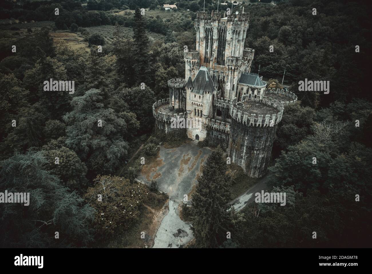 BUTRON CASTLE FROM AERIAL VIEW Stock Photo - Alamy