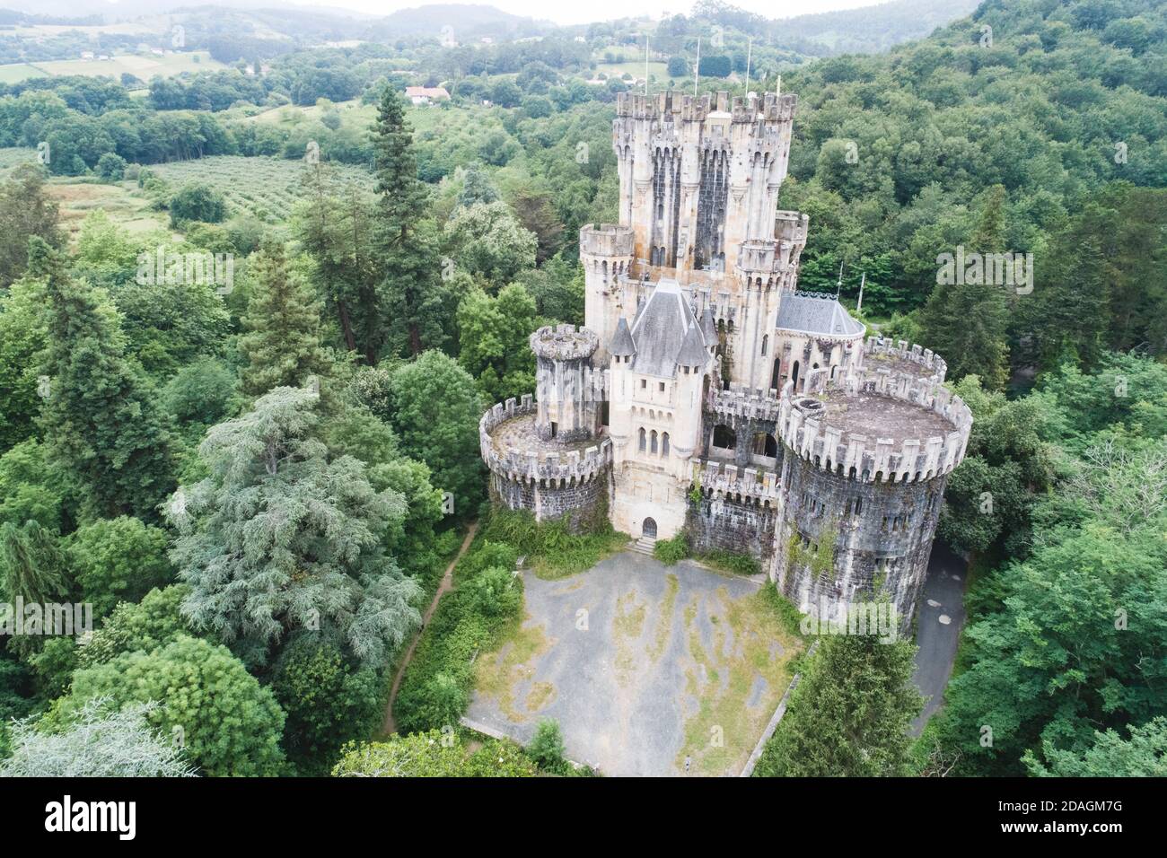 Butron castle from aerial view hi-res stock photography and images - Alamy