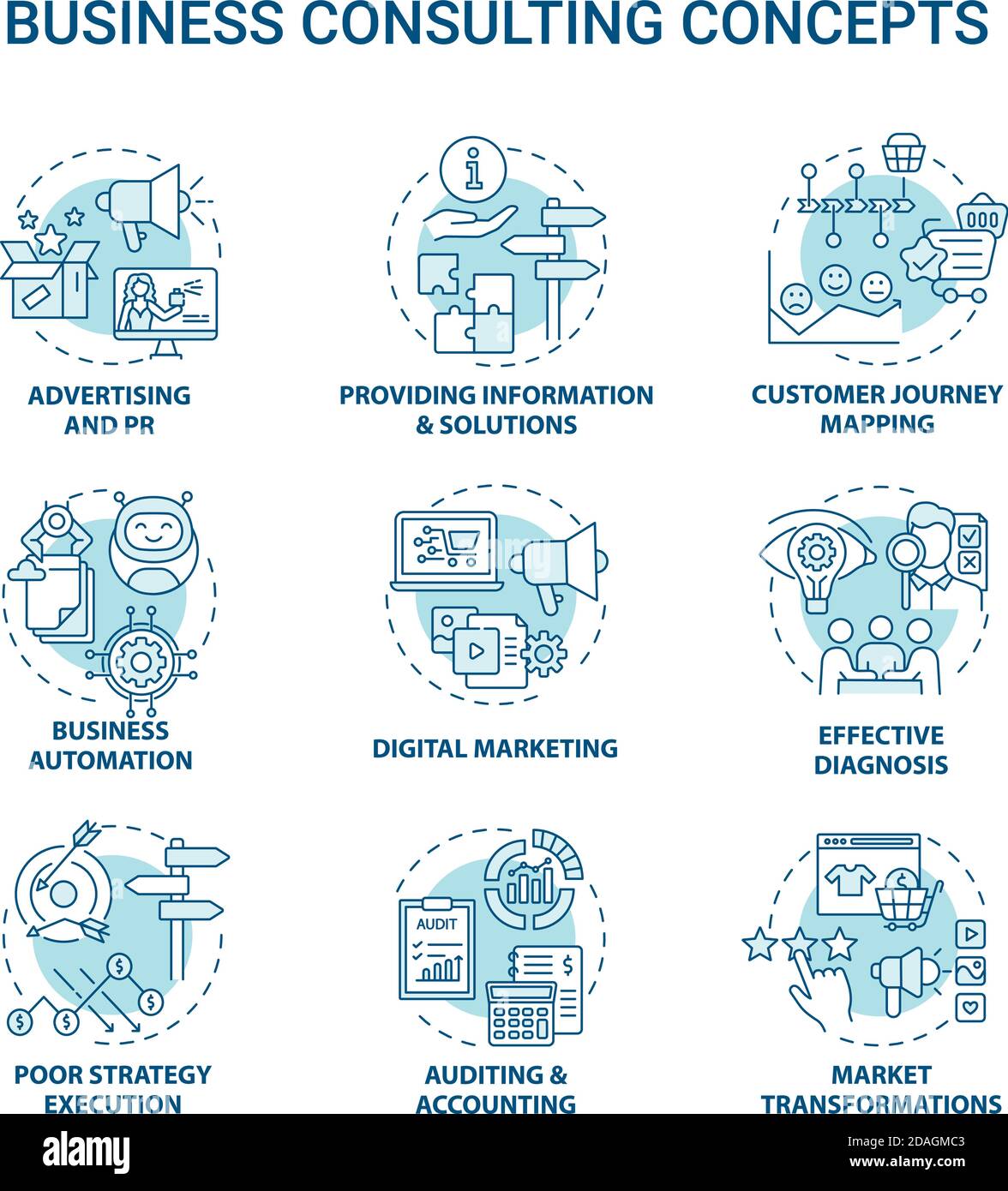 Business consulting concept icons set Stock Vector Image & Art - Alamy