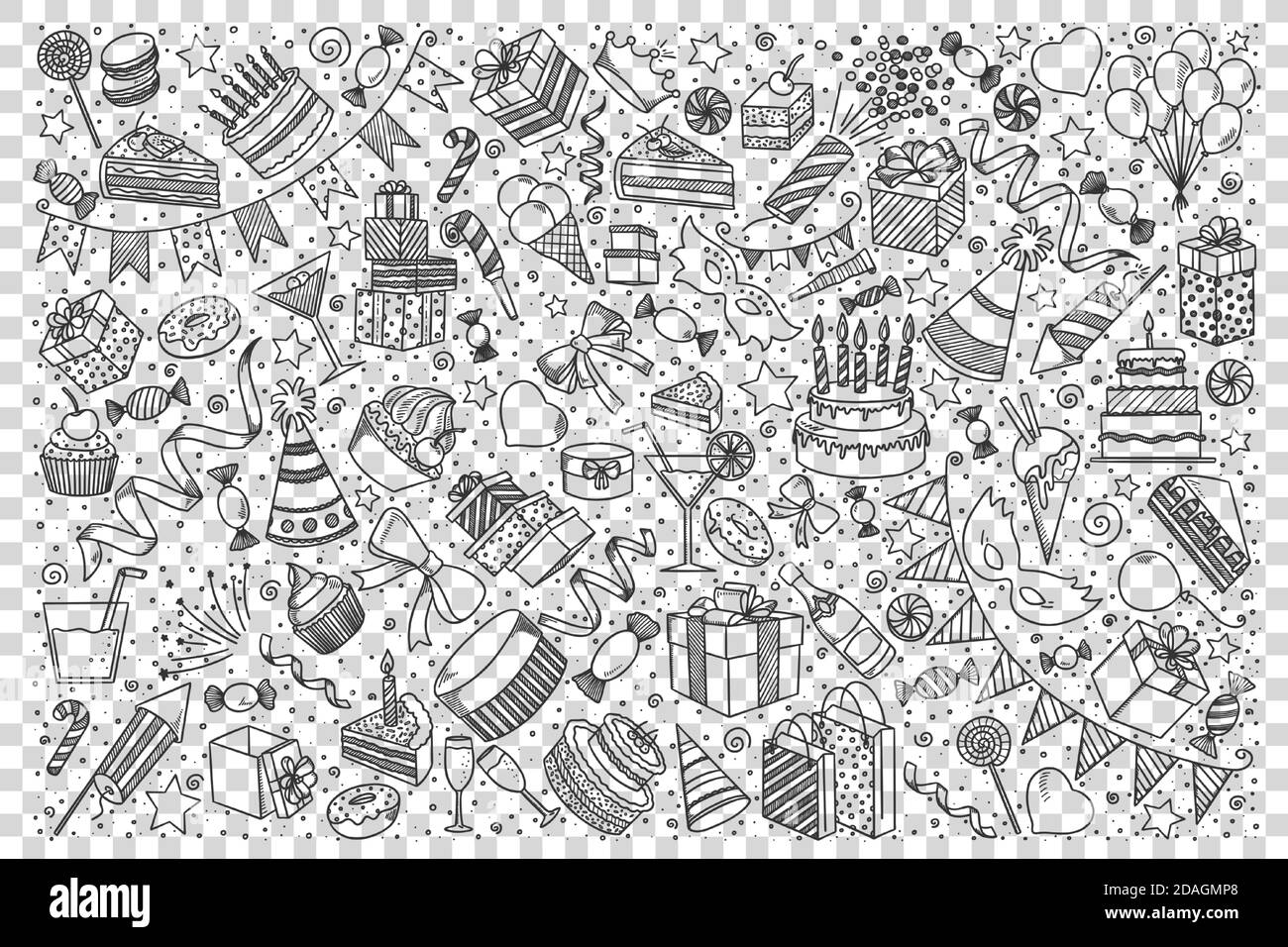 Holiday doodle set Stock Vector Image & Art - Alamy