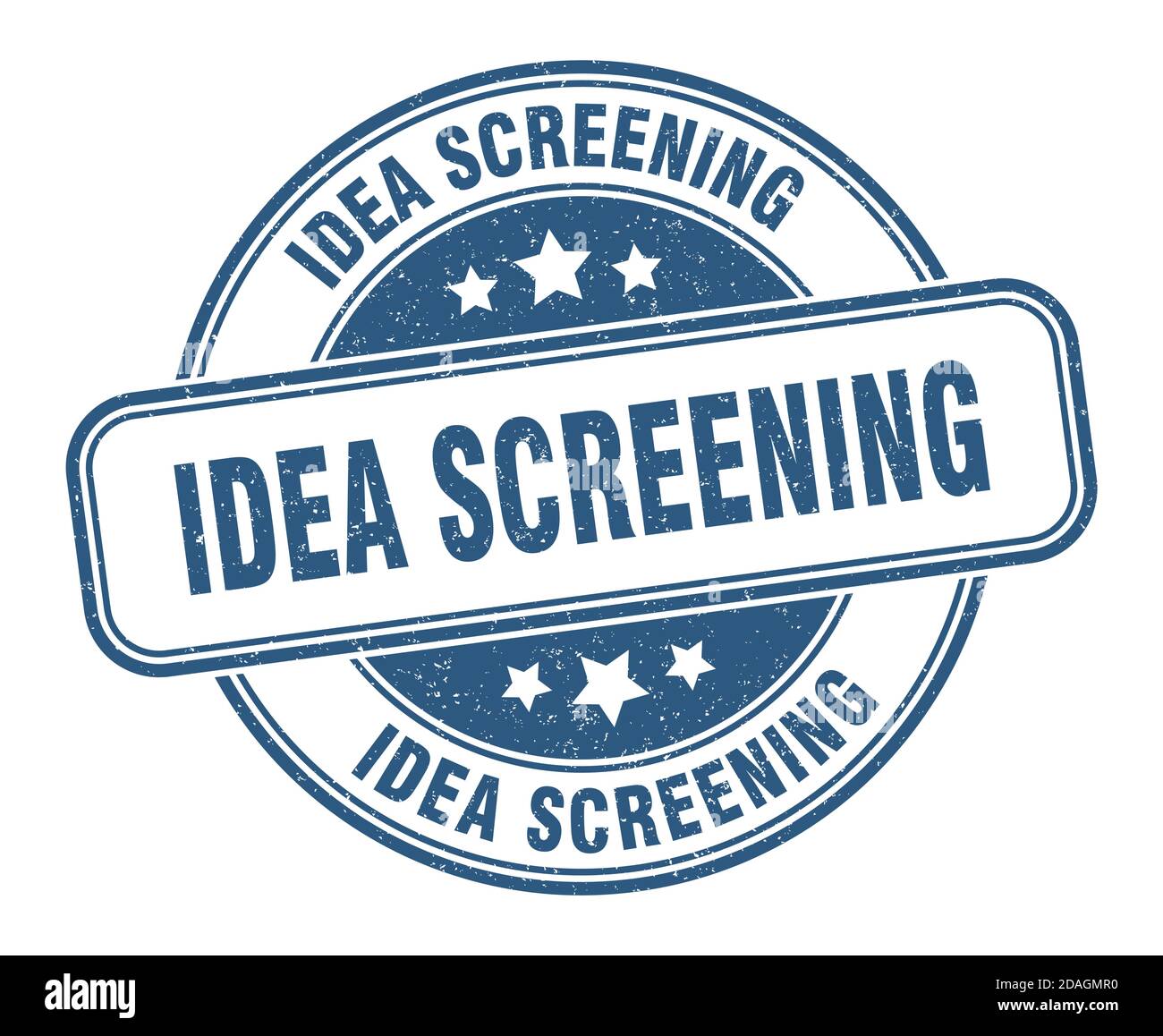 idea screening stamp. idea screening sign. round grunge label Stock ...