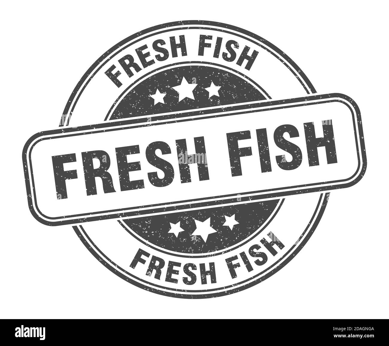 fresh fish stamp. fresh fish sign. round grunge label Stock Vector ...