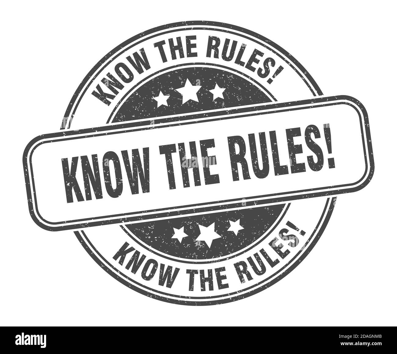 know the rules stamp. know the rules sign. round grunge label Stock ...