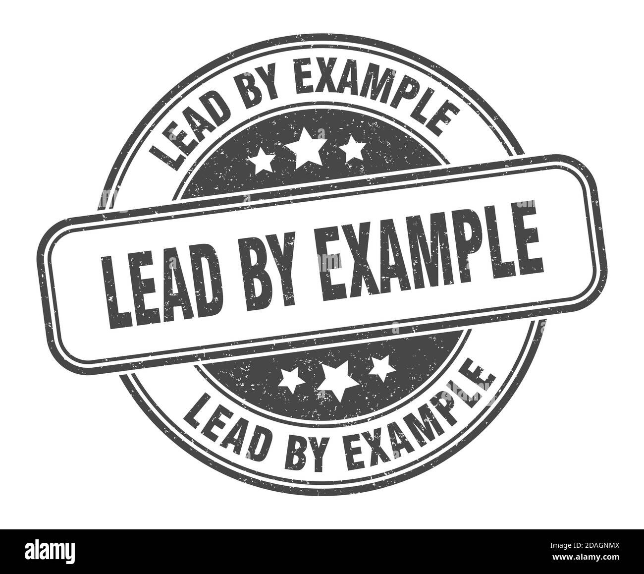 lead by example stamp. lead by example sign. round grunge label Stock ...