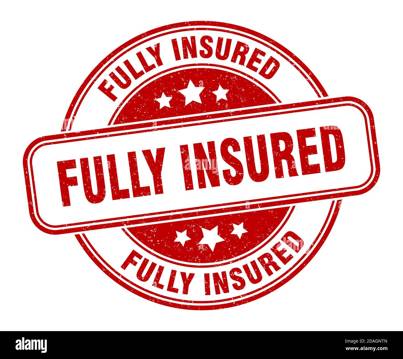 fully insured stamp. fully insured sign. round grunge label Stock ...