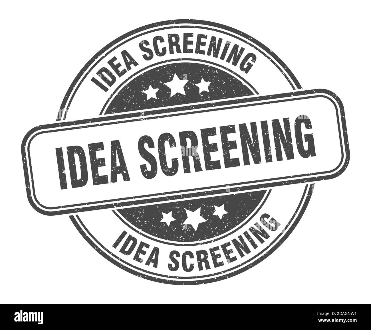idea screening stamp. idea screening sign. round grunge label Stock ...