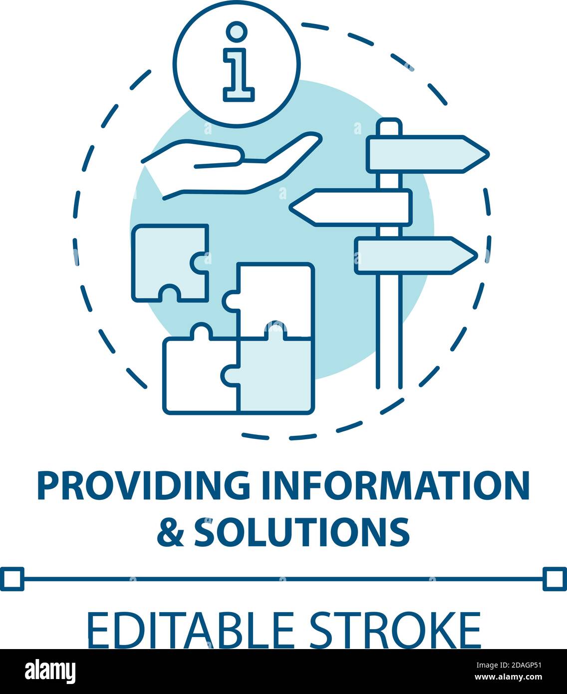 Providing information and solutions concept icon Stock Vector Image ...