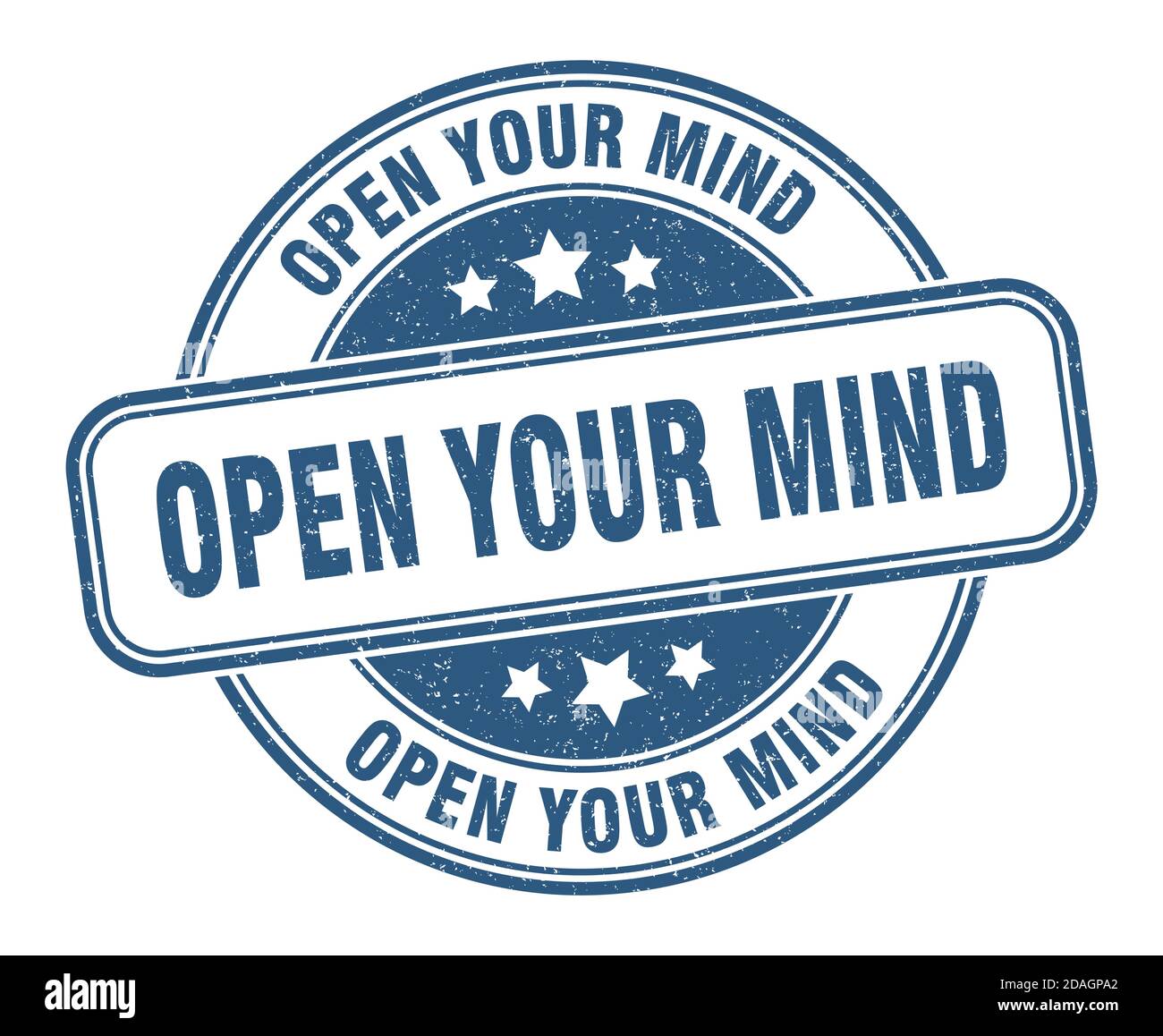 open your mind stamp. open your mind sign. round grunge label Stock ...