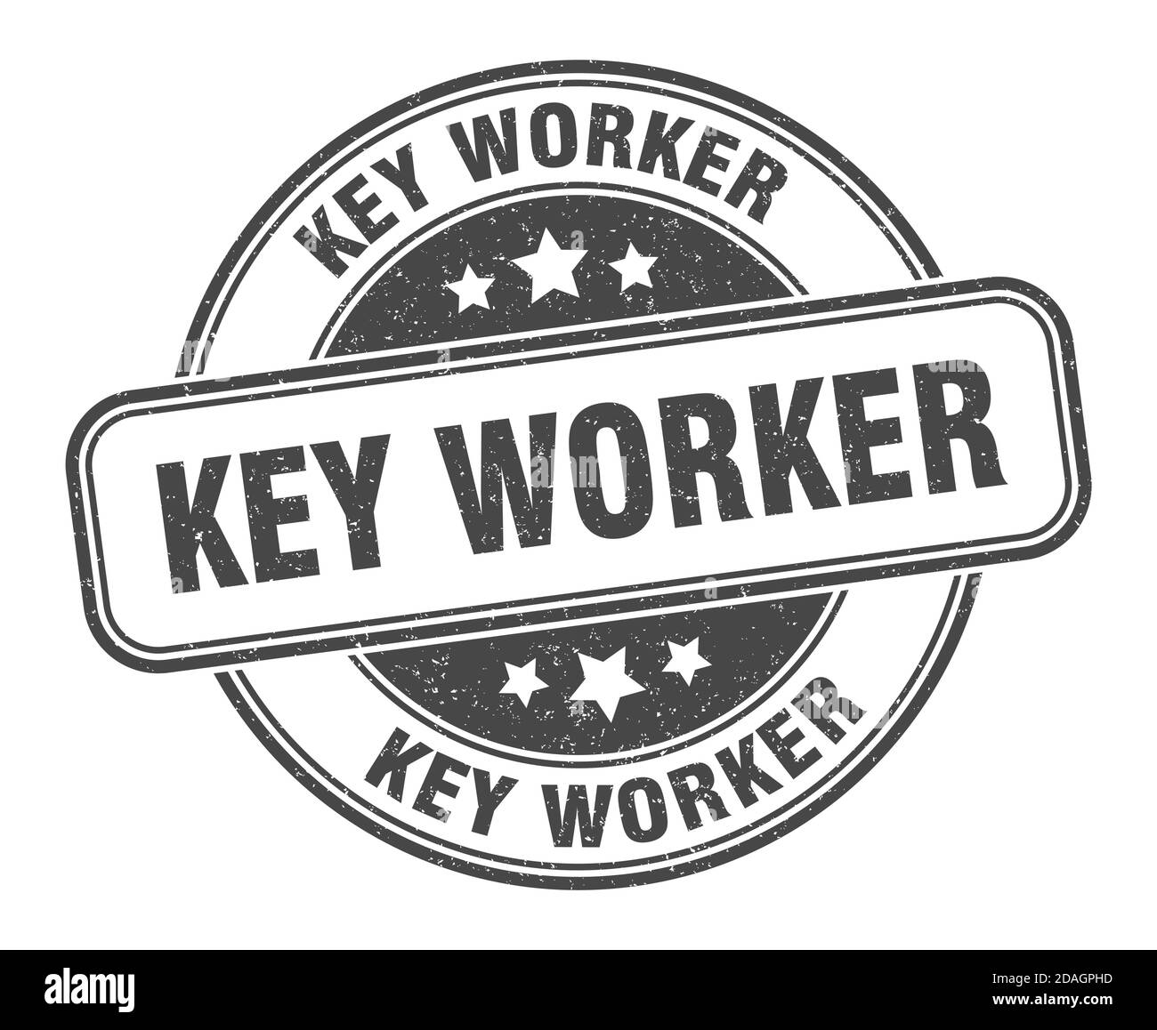 key worker stamp. key worker sign. round grunge label Stock Vector ...