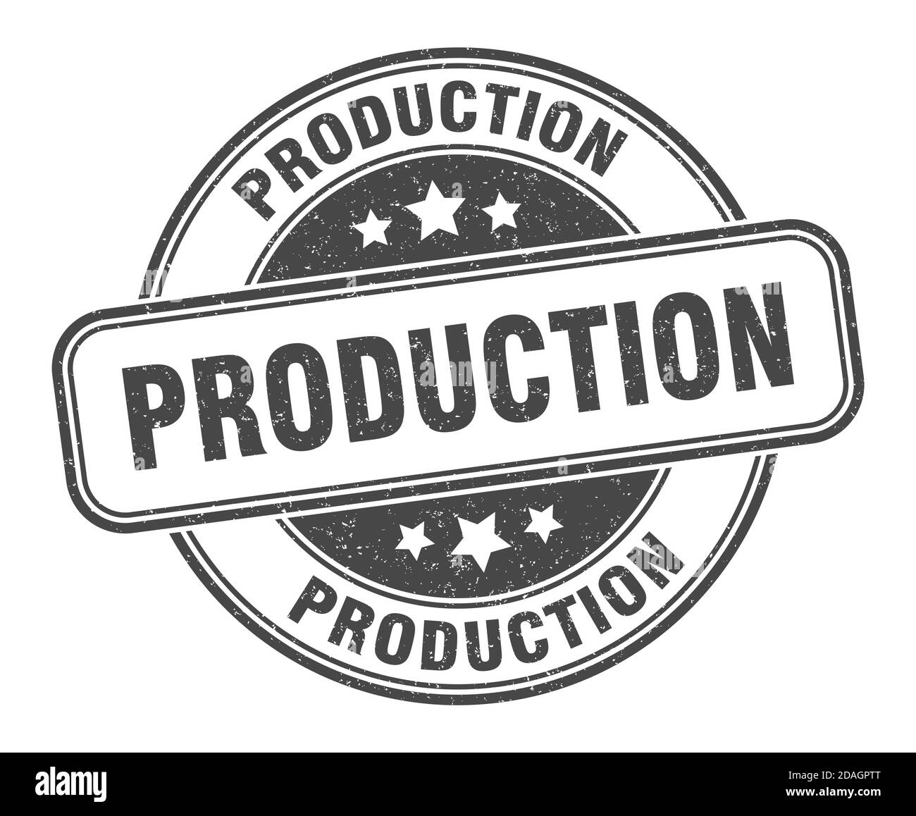 production stamp. production sign. round grunge label Stock Vector ...