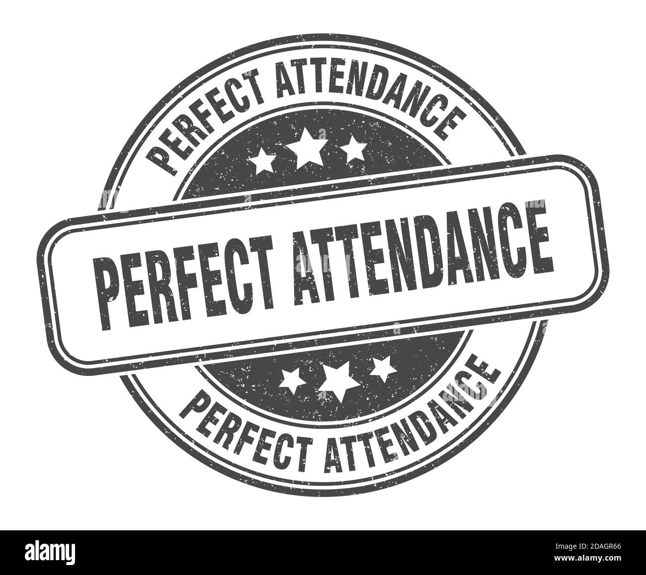 perfect attendance stamp. perfect attendance sign. round grunge label ...