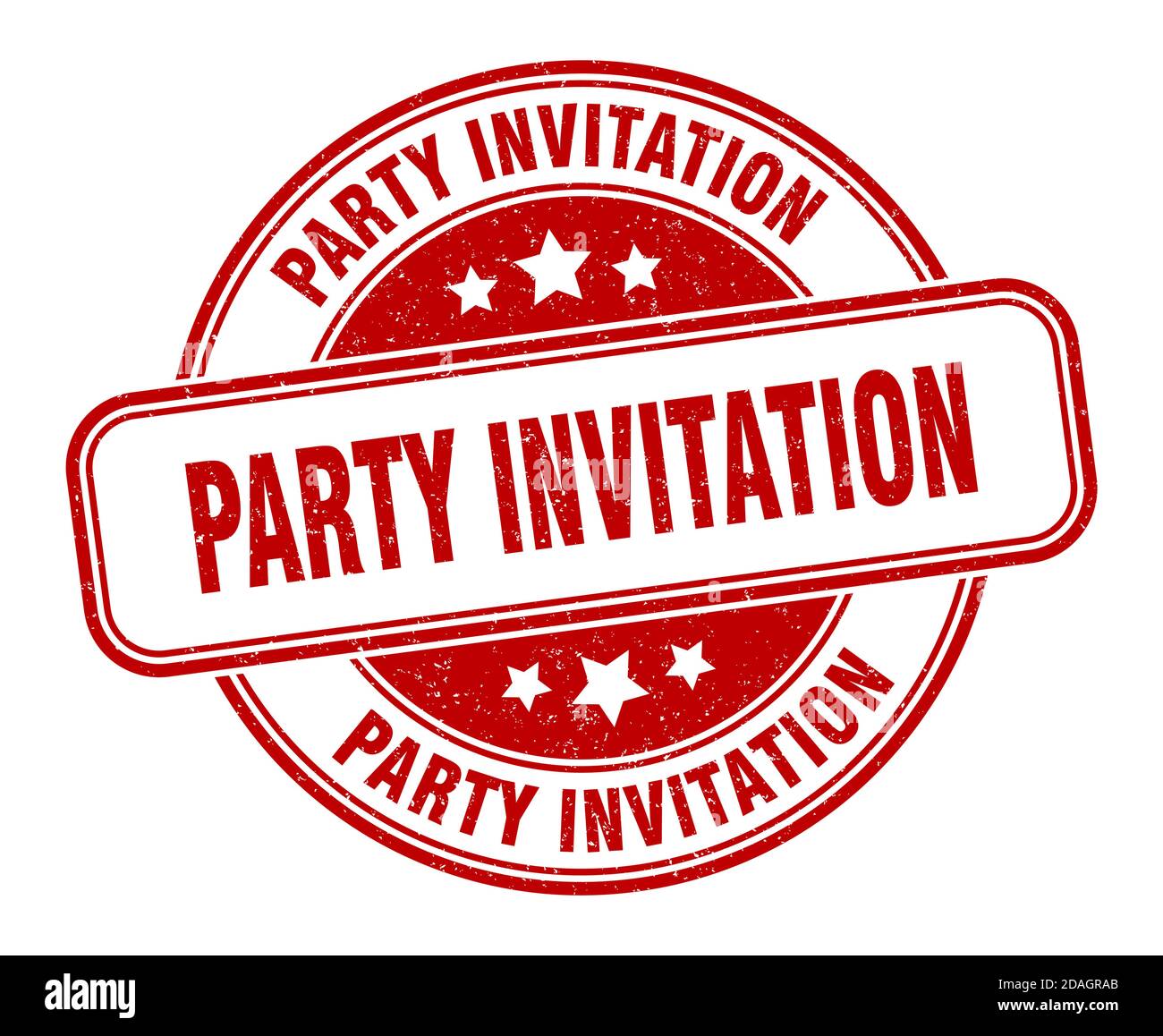 party invitation stamp. party invitation sign. round grunge label Stock ...