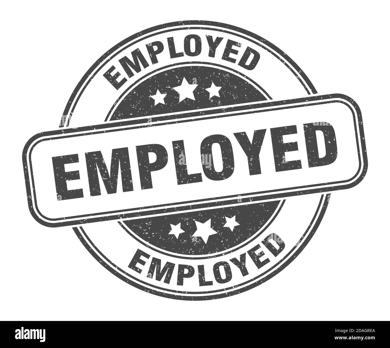 employed stamp. employed sign. round grunge label Stock Vector Image ...