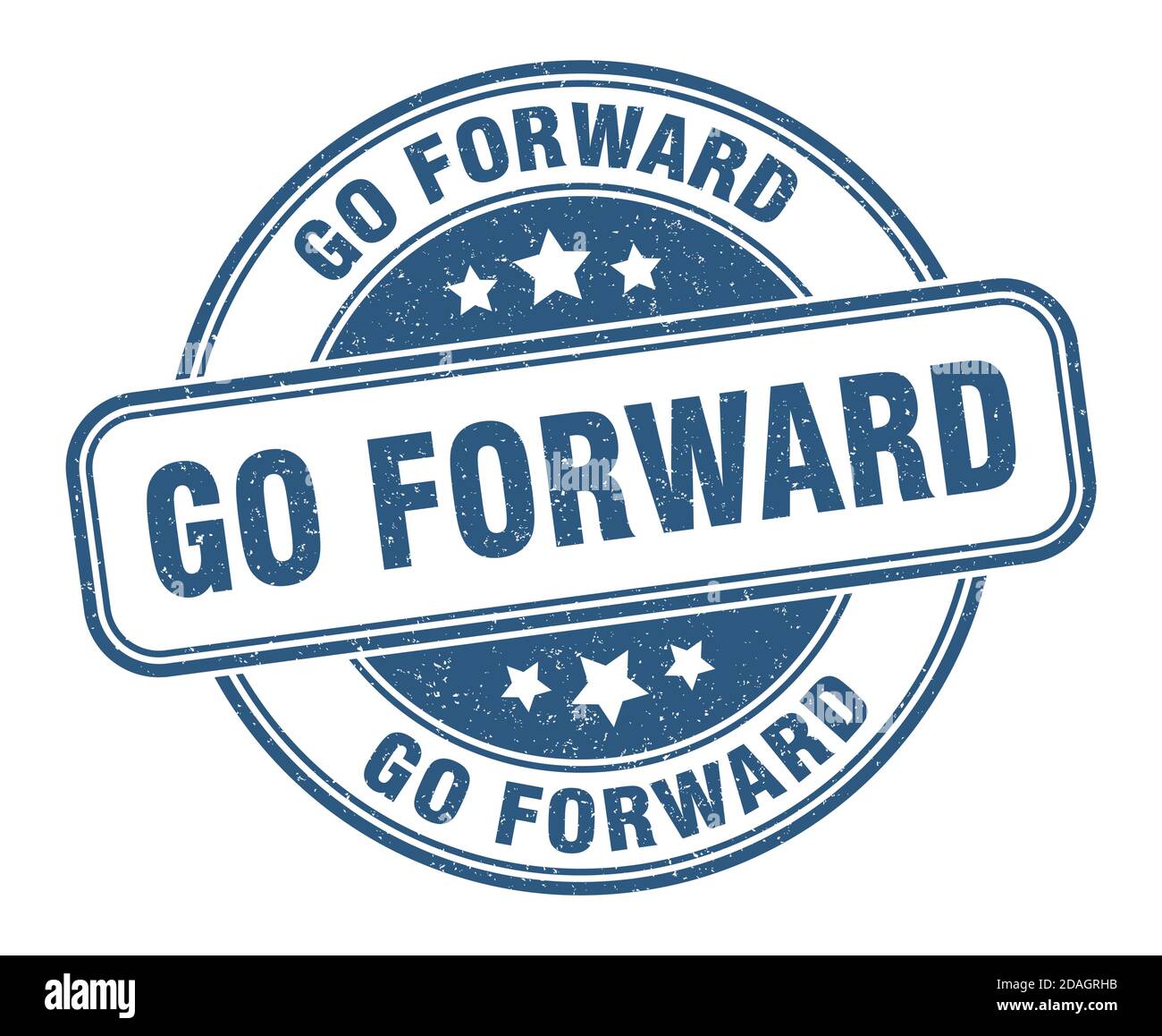go forward stamp. go forward sign. round grunge label Stock Vector ...