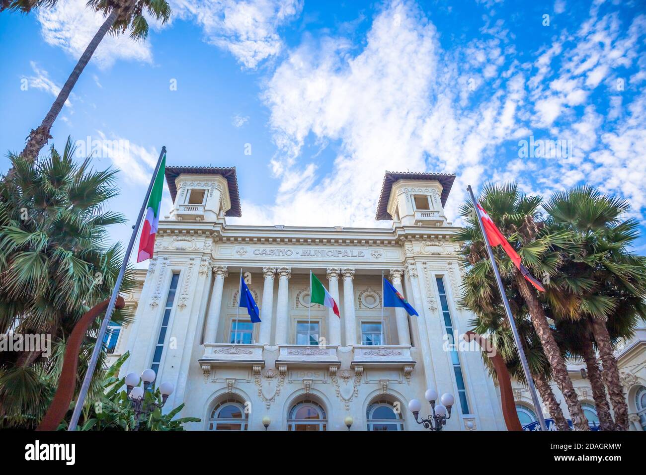 SANREMO, ITALY - CIRCA AUGUST 2020: view of the Sanremo Casino, one of ...