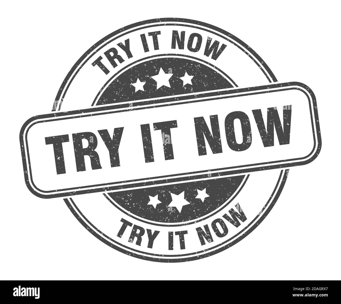try it now stamp. try it now sign. round grunge label Stock Vector ...