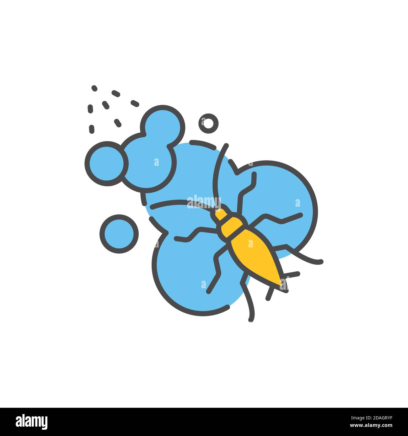 Destruction of pests color line icon. Pictogram for web page, mobile ...