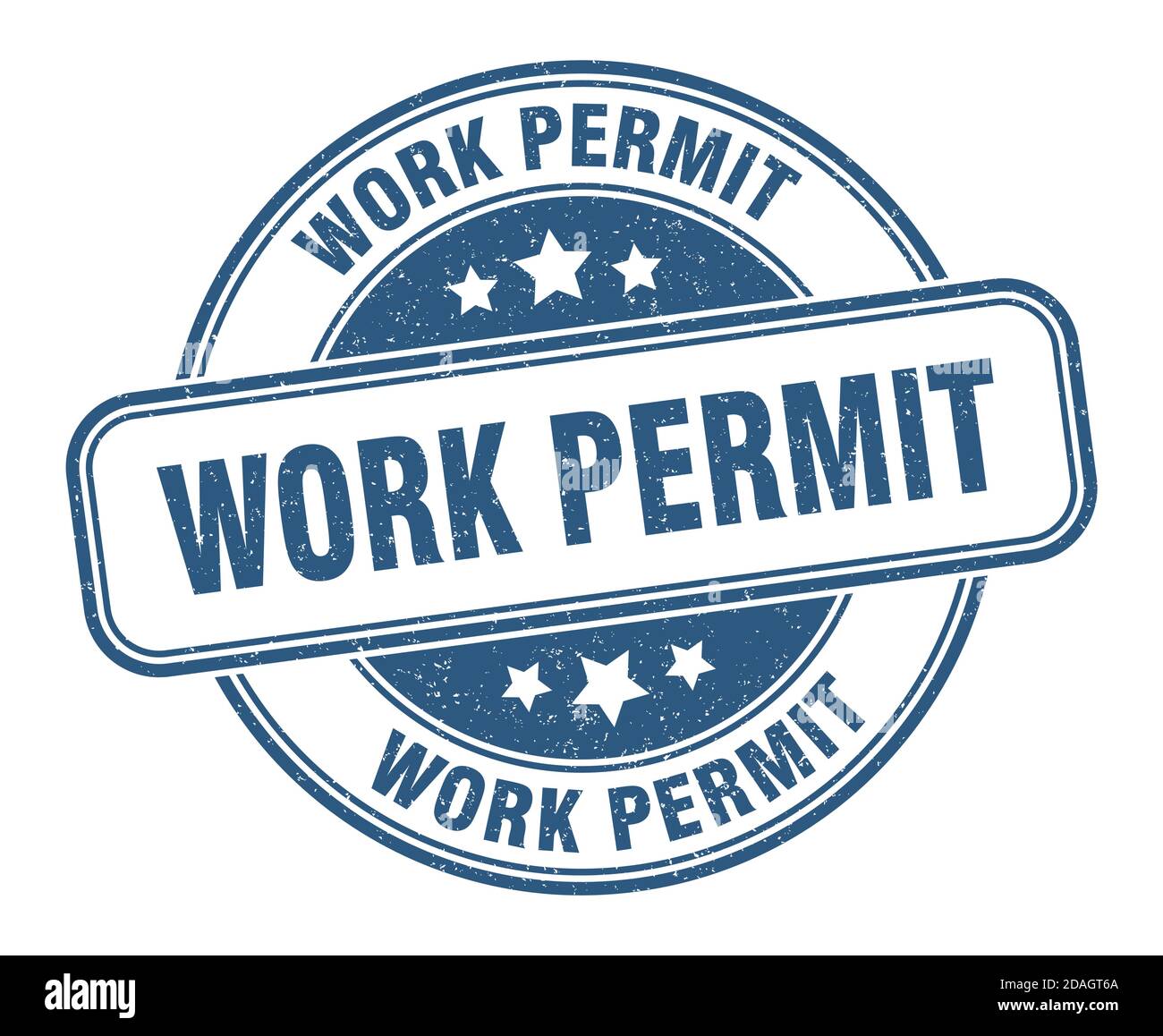 work permit stamp. work permit sign. round grunge label Stock Vector ...
