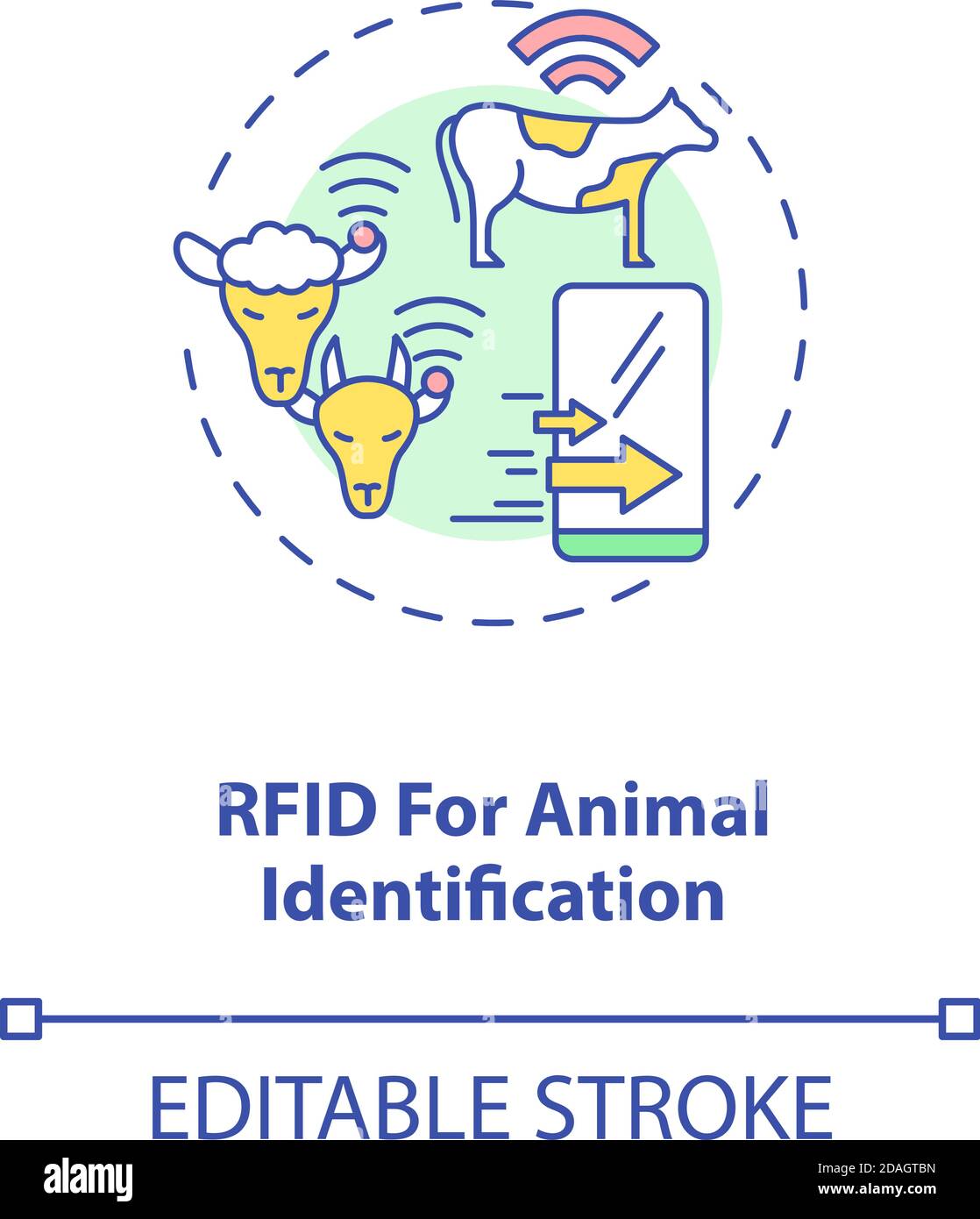 RFID for Animal identification concept icon Stock Vector Image & Art ...