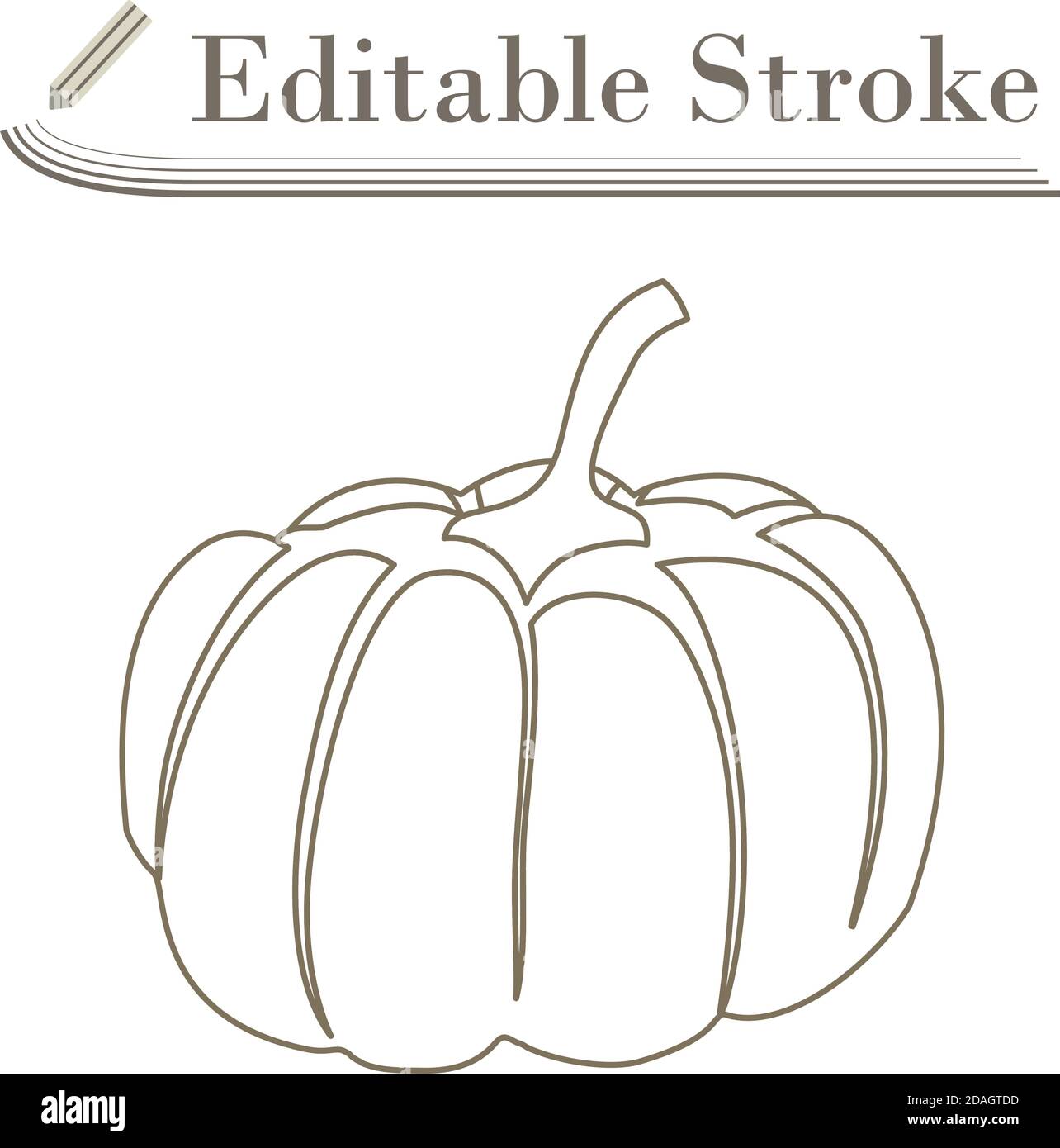 Pumpkin Icon. Editable Stroke Simple Design. Vector Illustration Stock ...