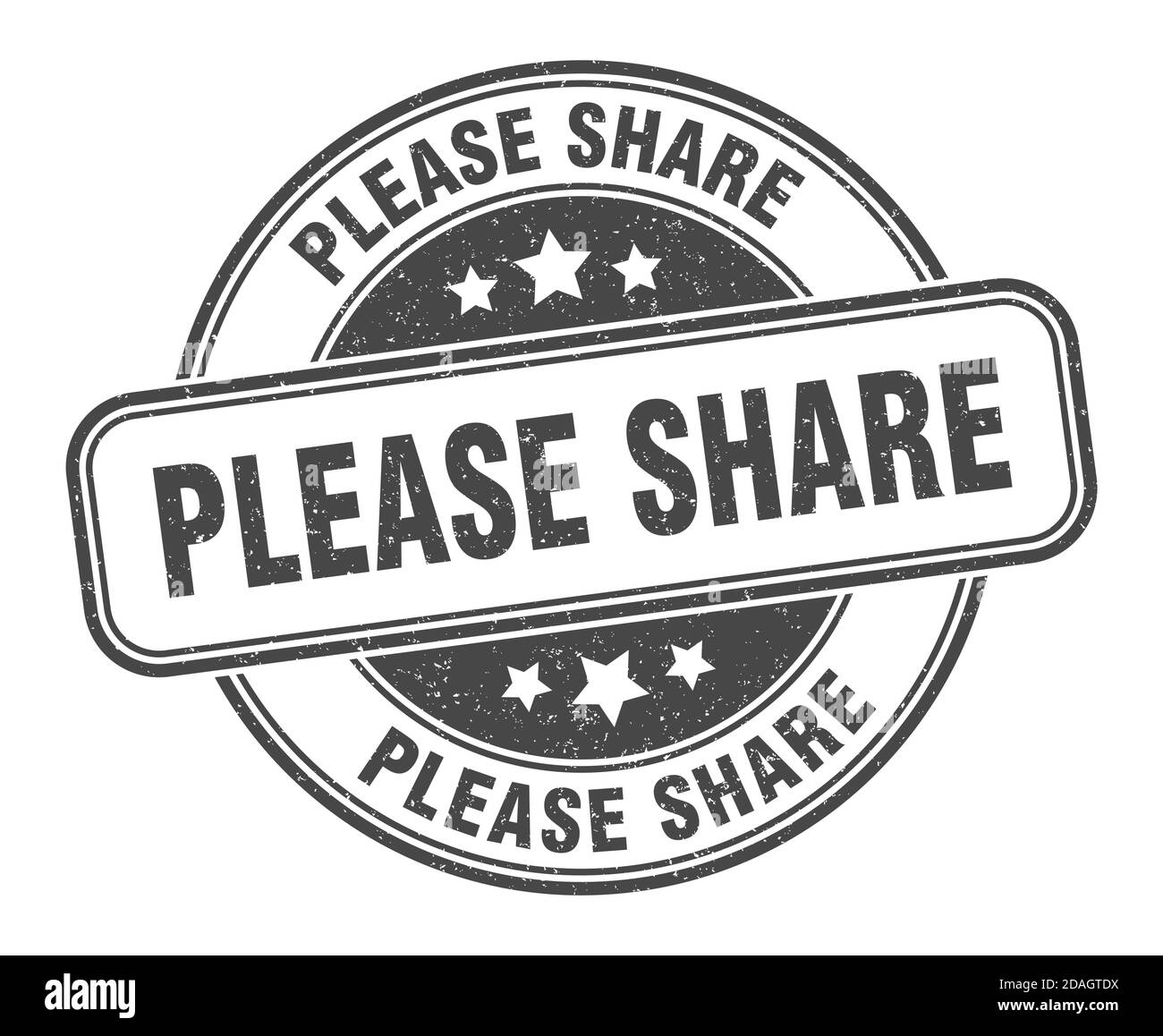 please share stamp. please share sign. round grunge label Stock Vector ...
