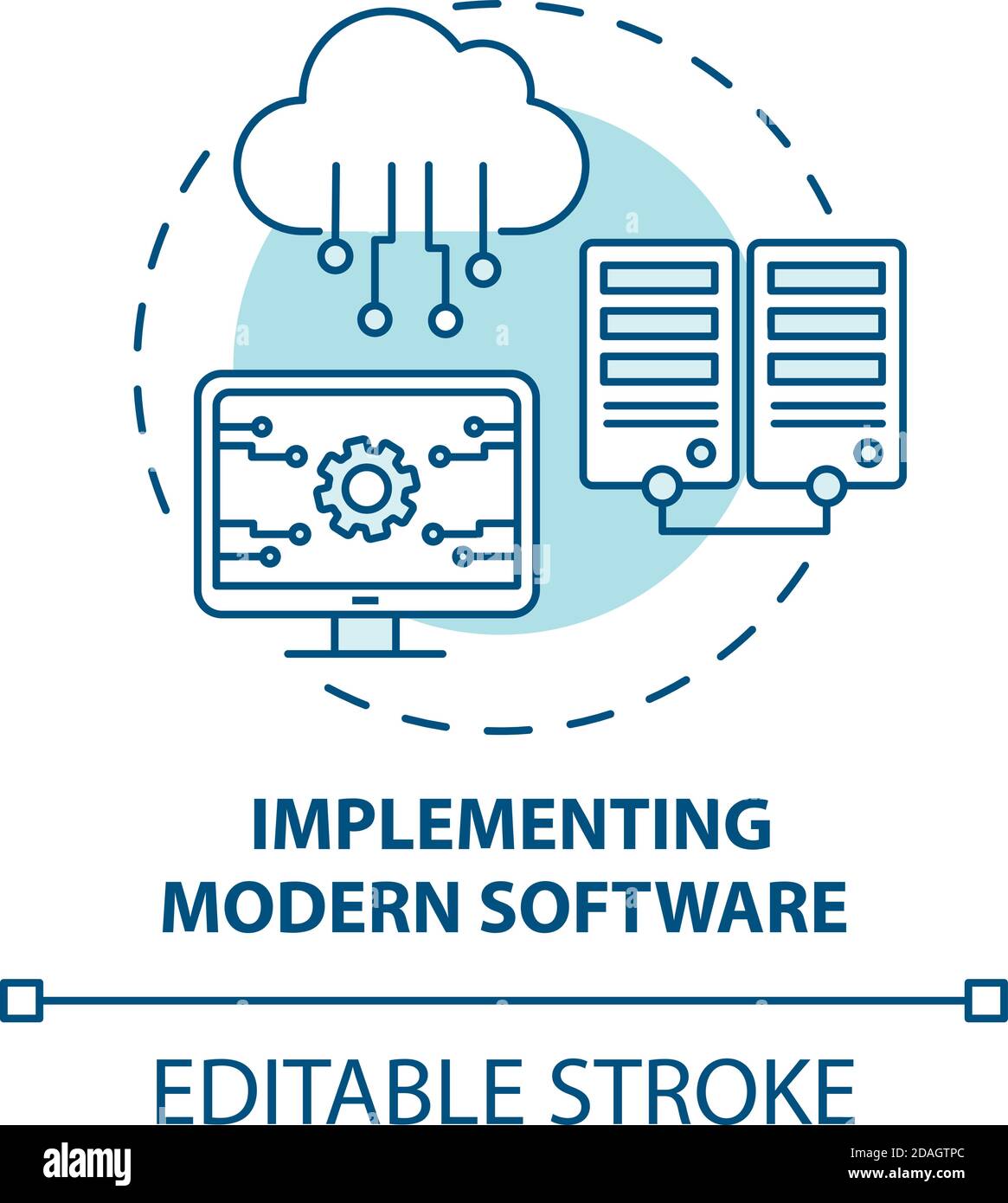 Implementing modern software concept icon Stock Vector Image & Art - Alamy