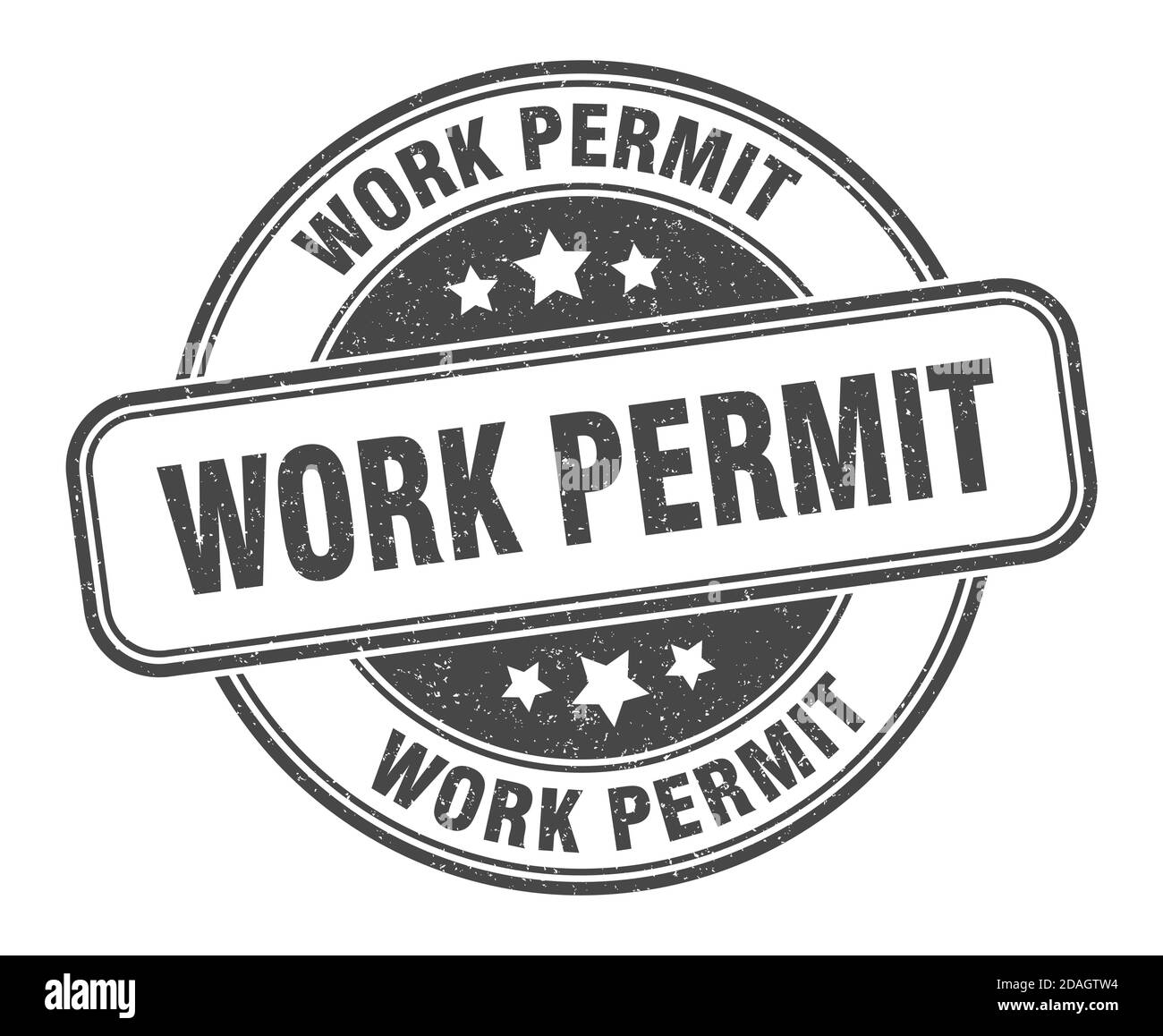 work permit stamp. work permit sign. round grunge label Stock Vector ...