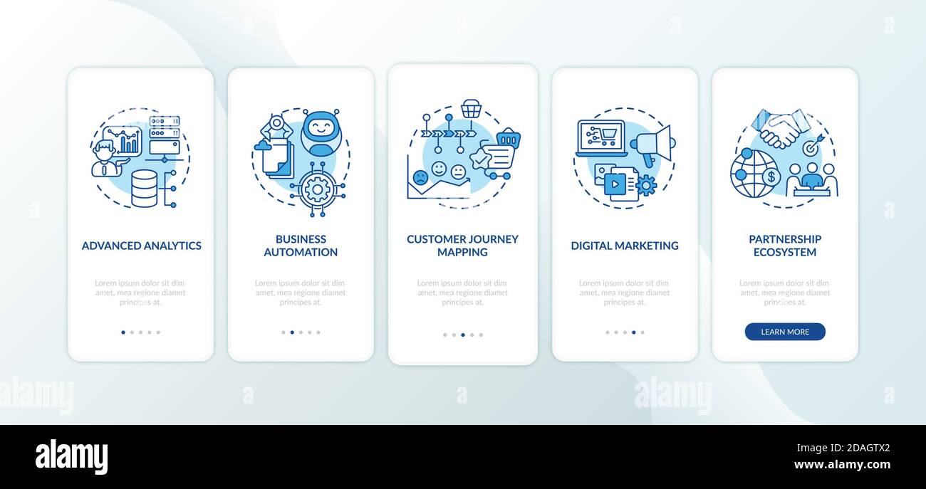Digital Consulting Components Onboarding Mobile App Page Screen With Concepts Stock Vector Image