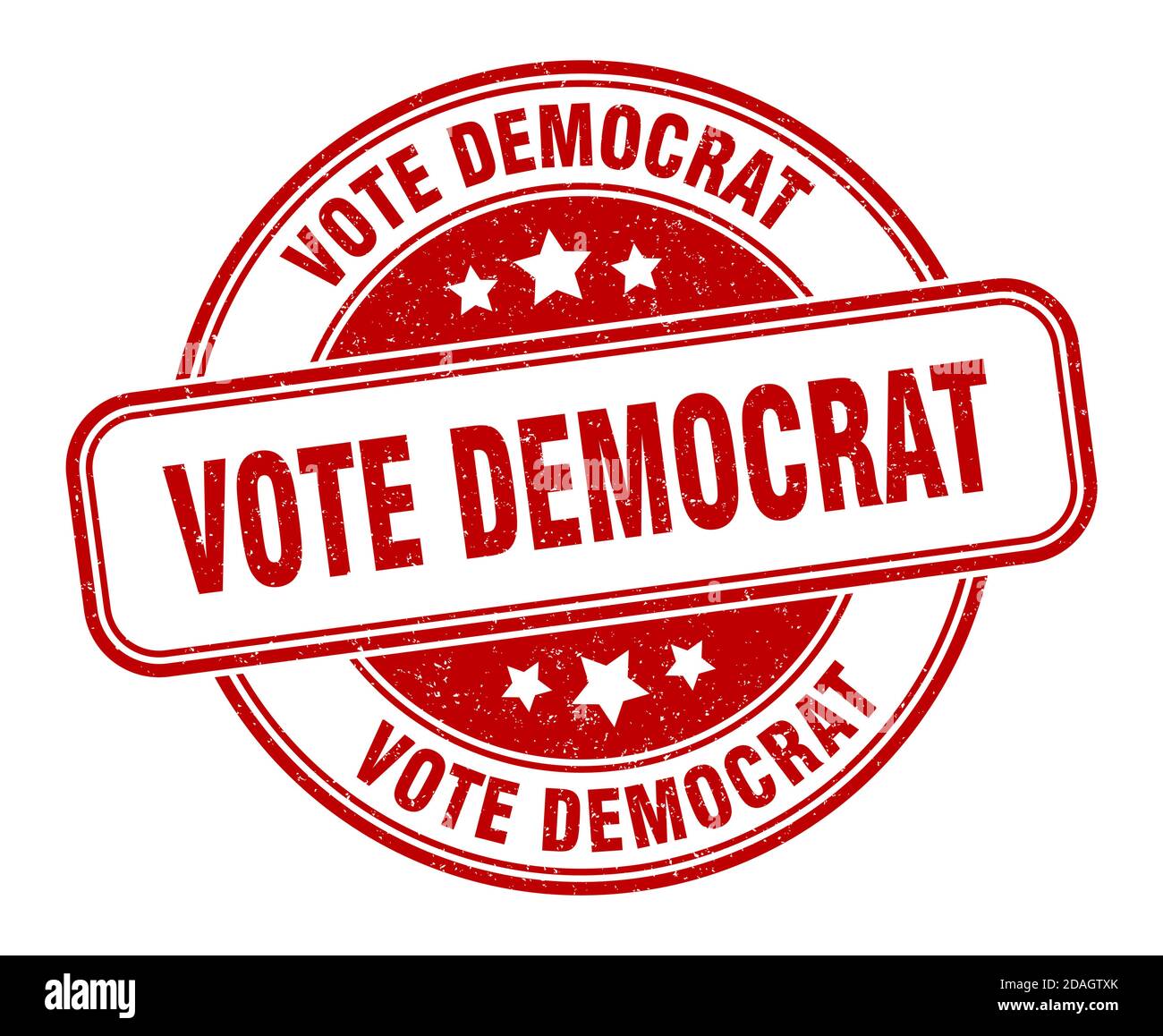 vote democrat stamp. vote democrat sign. round grunge label Stock ...