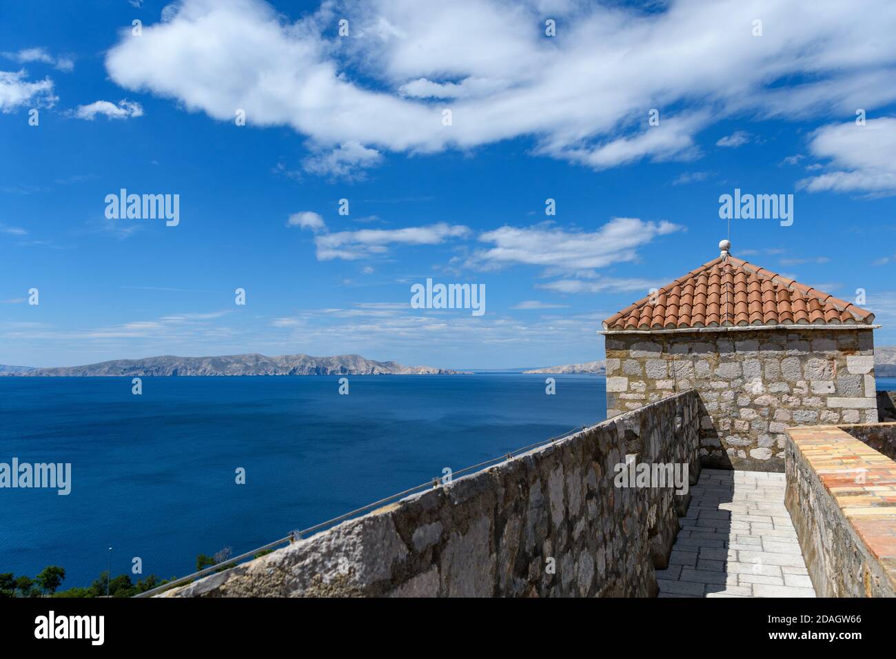 Beautiful cloudscape over exterior details of Nehaj castle in Senj ...
