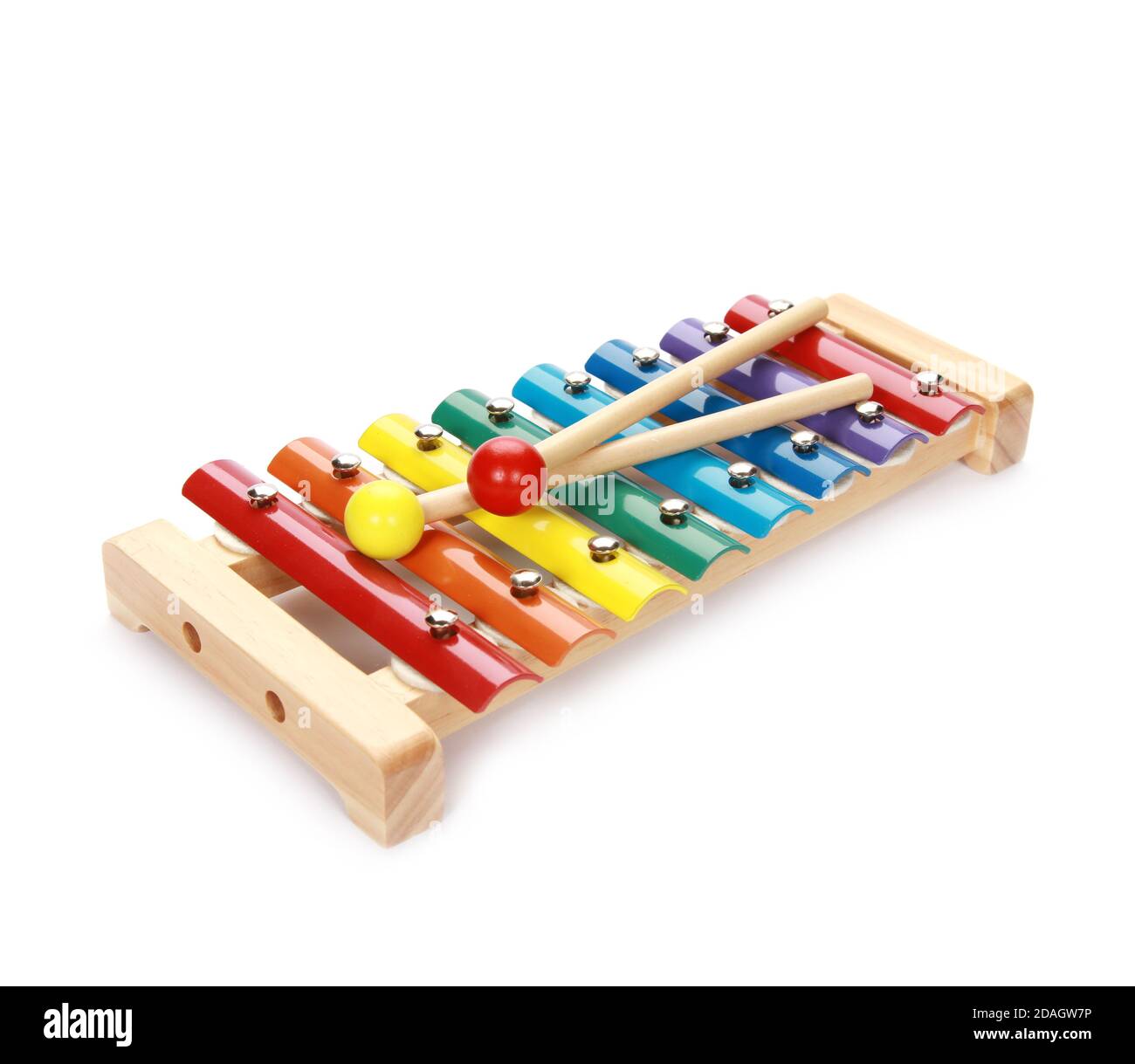 Colorful children's xylophone isolated on a white background Stock ...