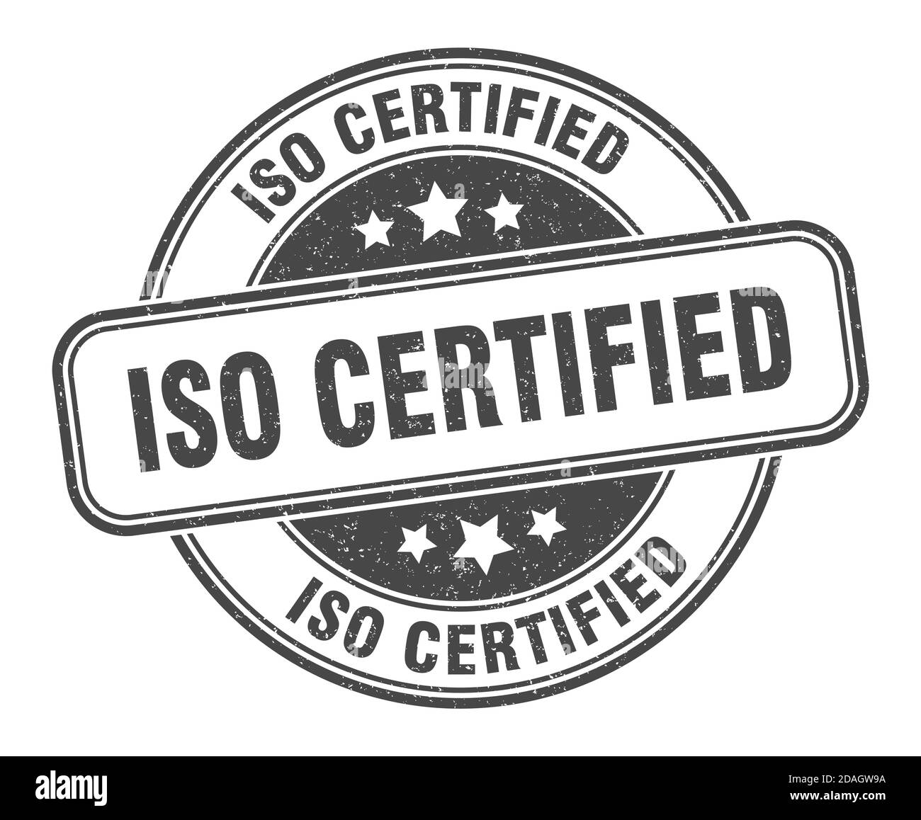 iso certified stamp. iso certified sign. round grunge label Stock ...