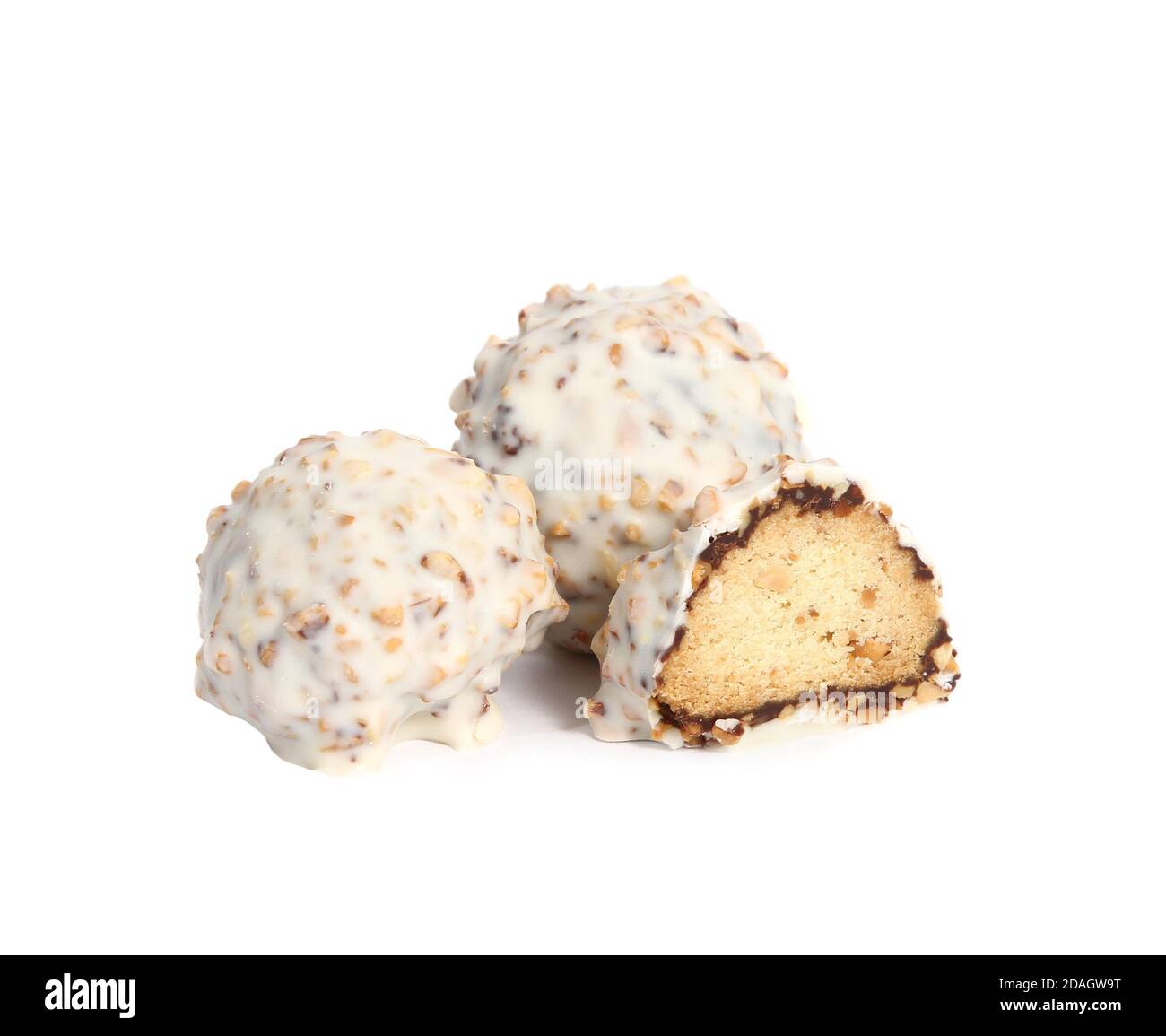 Three white gourmet truffles isolated on a white background Stock Photo ...
