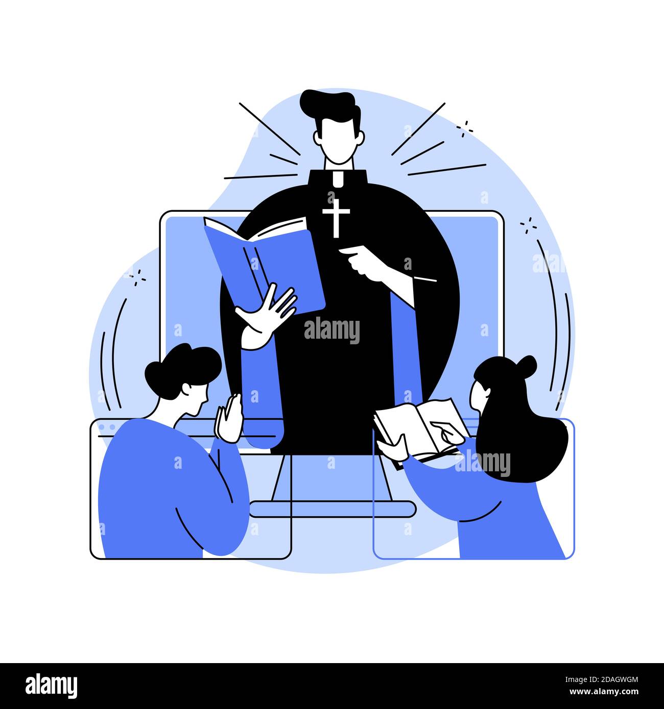 Online church abstract concept vector illustration Stock Vector Image ...