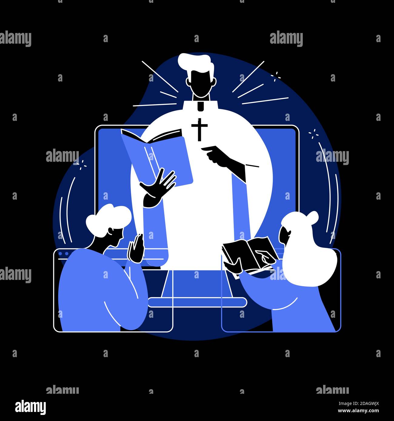 Online church abstract concept vector illustration Stock Vector Image ...