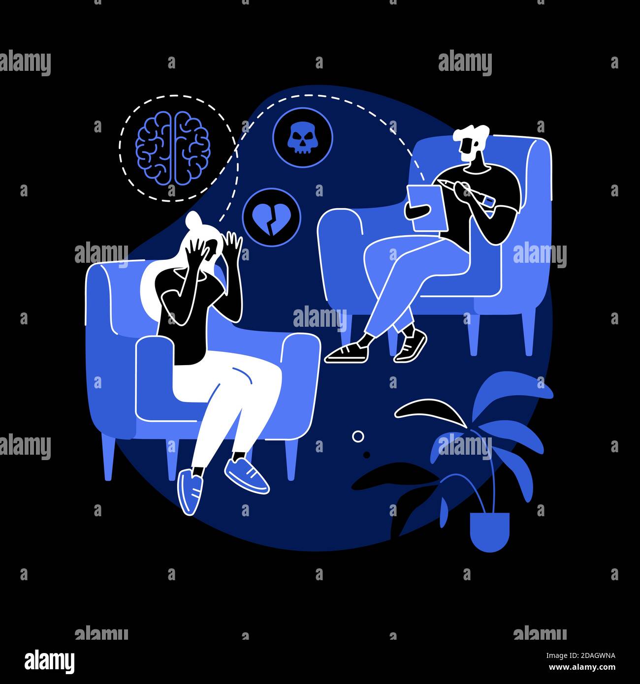 Depression counseling abstract concept vector illustration Stock Vector ...