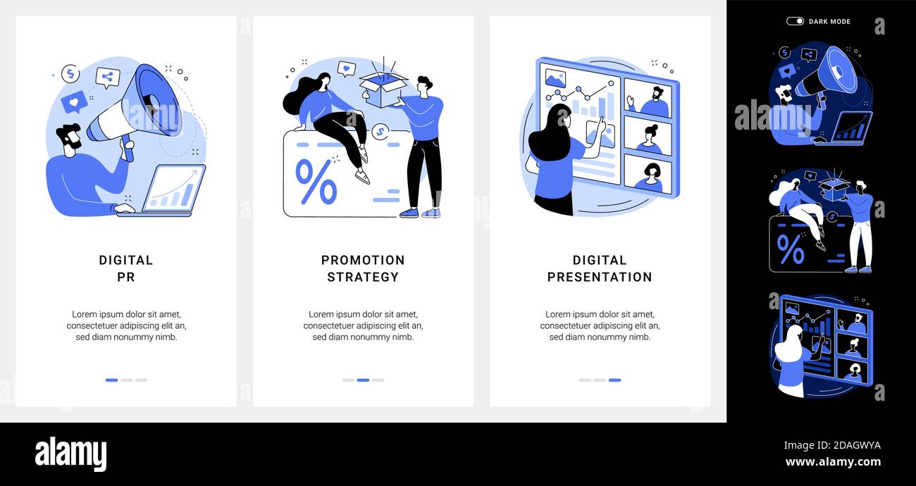 Online marketing campaign mobile app UI kit Stock Vector Image & Art ...