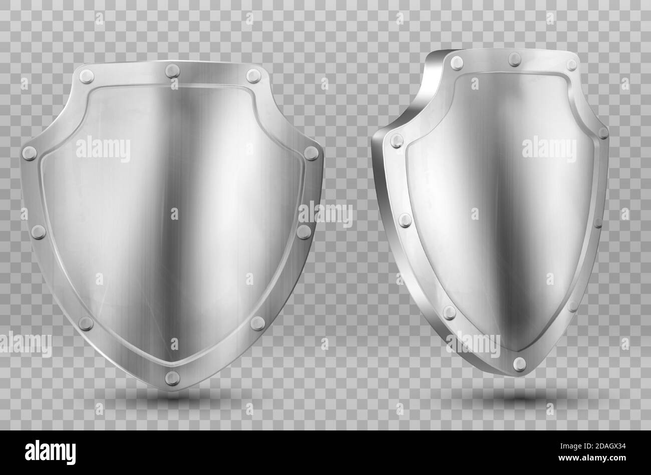 Metal shields, blank silver or steel metallic screens with frames and ...