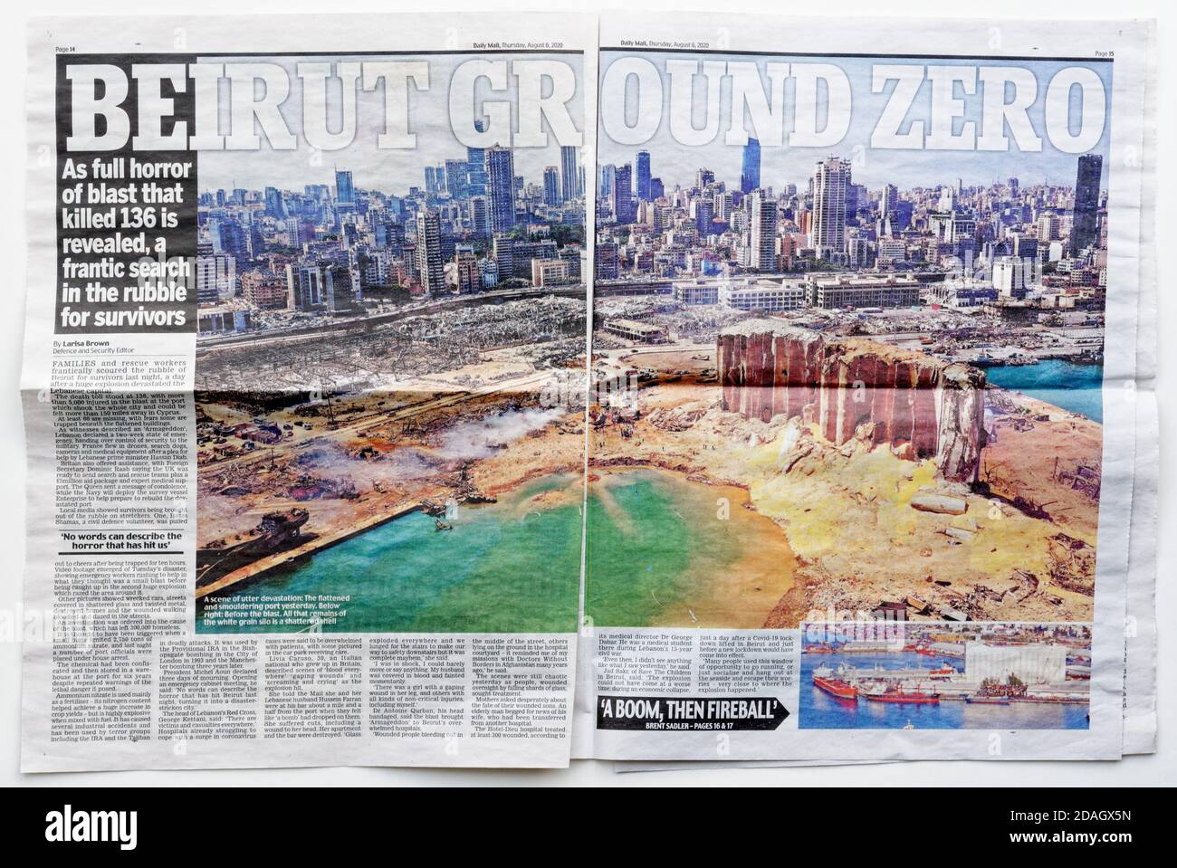 An article in the Daily Mail about the explosion in Beirut Lebanon in ...