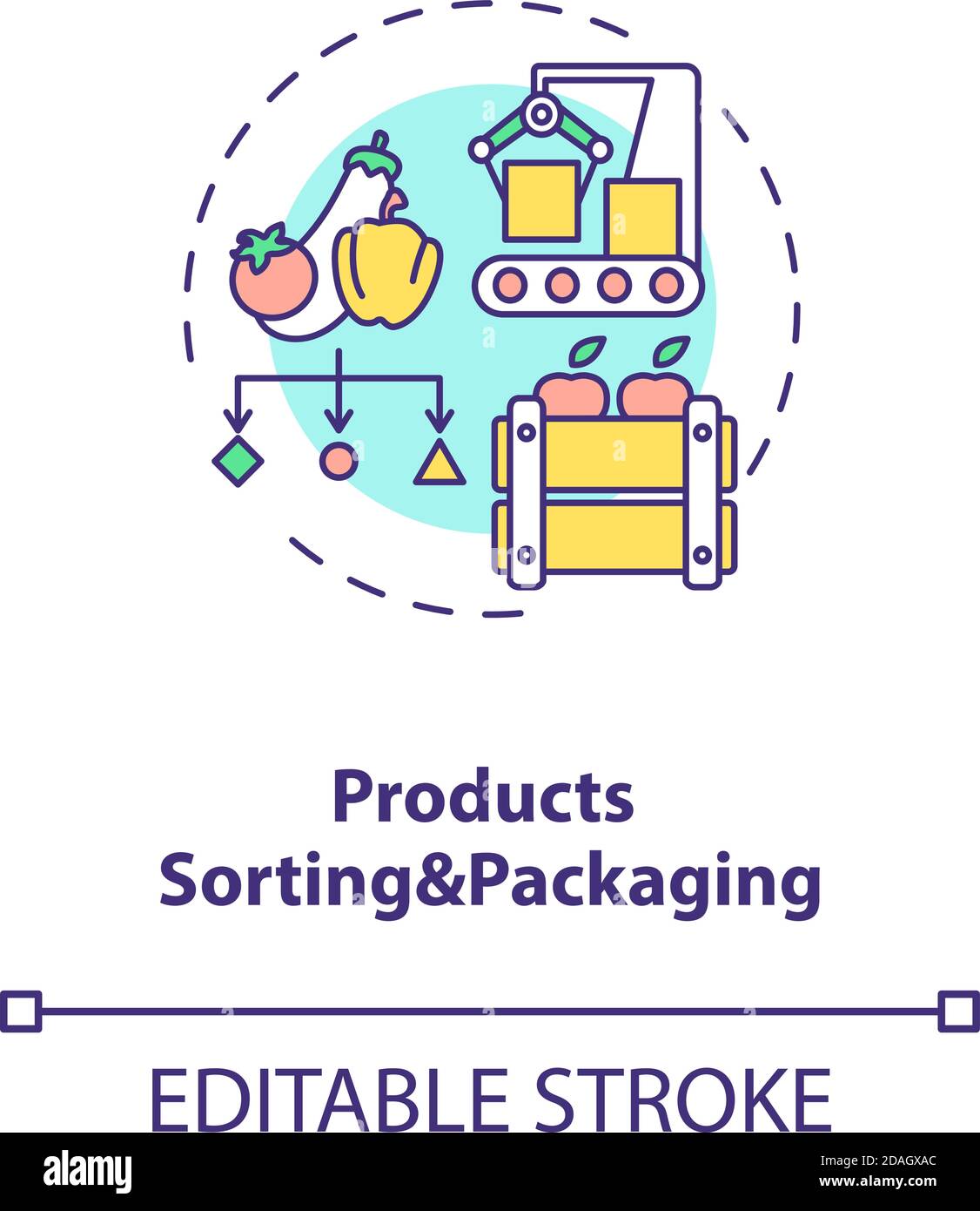 Products sorting and packaging concept icon Stock Vector Image & Art ...