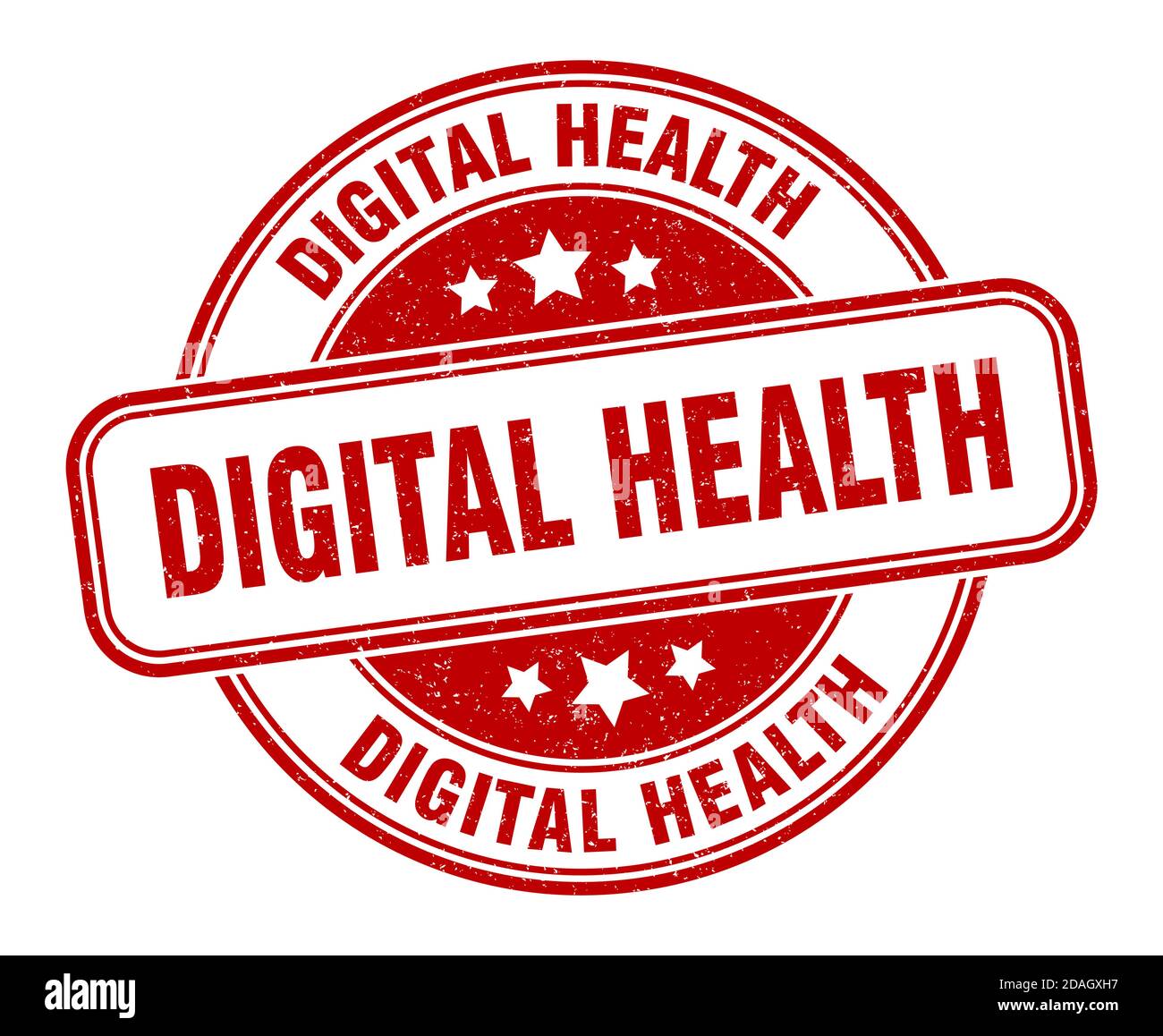 digital health stamp. digital health sign. round grunge label Stock ...