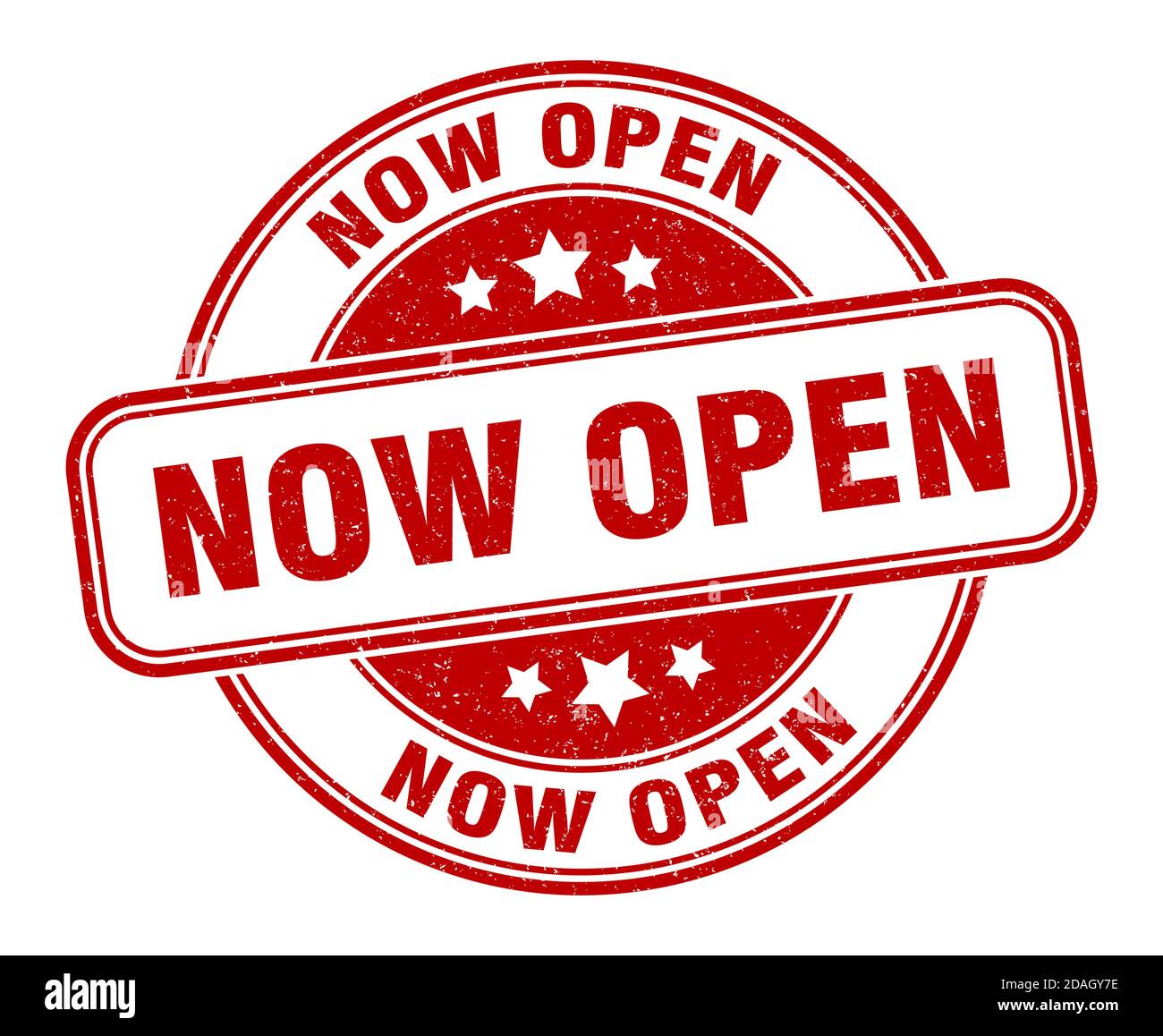 now open stamp. now open sign. round grunge label Stock Vector Image ...