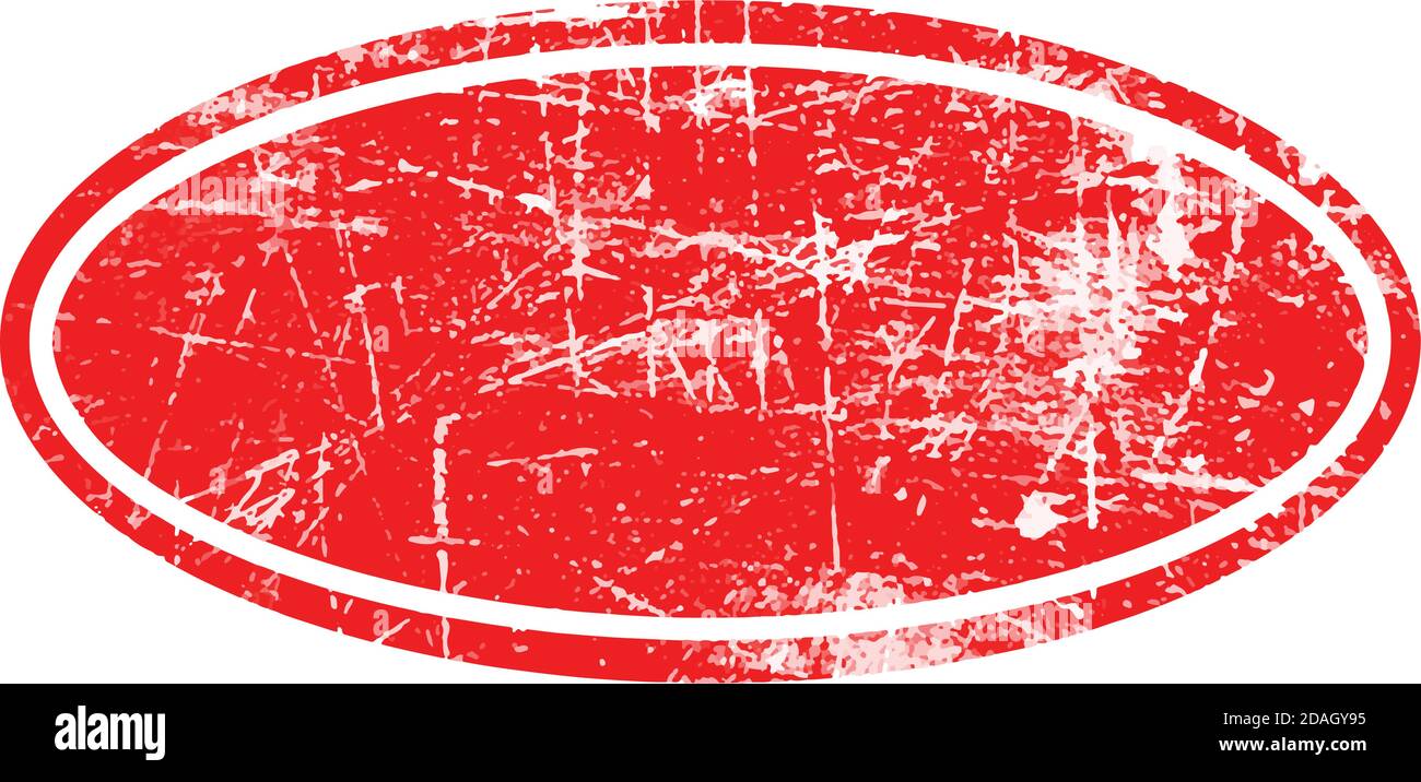 illustration vector red ellipse grunge rubber texture stamp with white ...