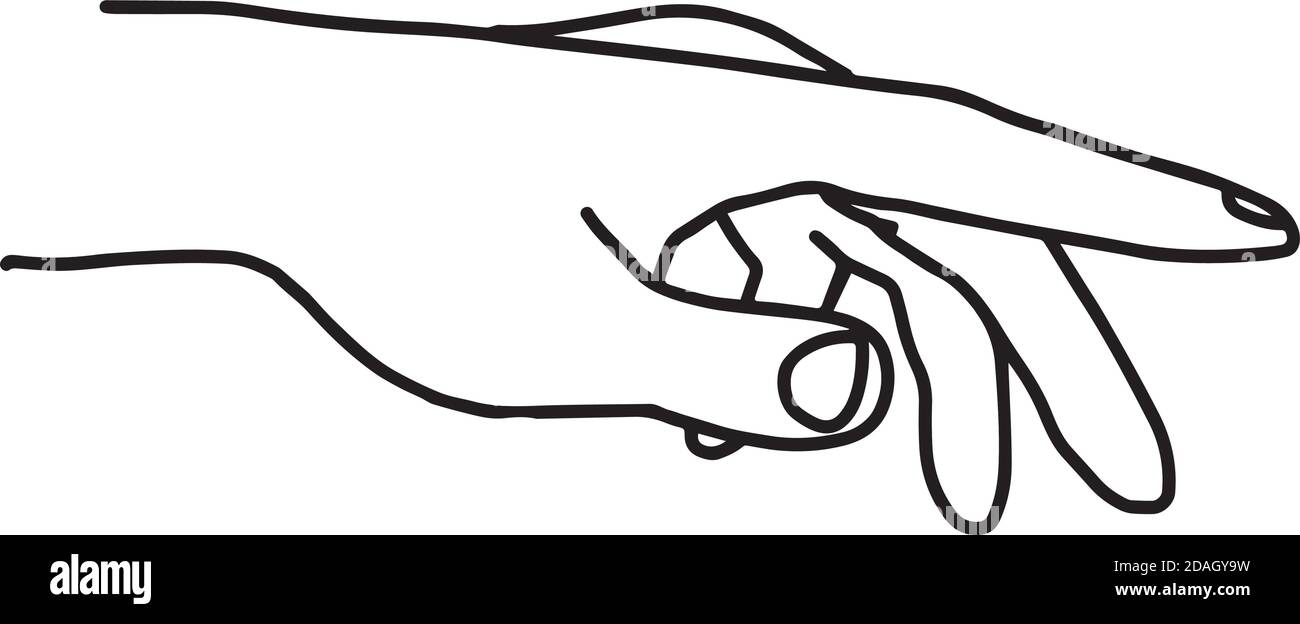 illustration vector doodle hand drawn of pointing hand isolated Stock ...