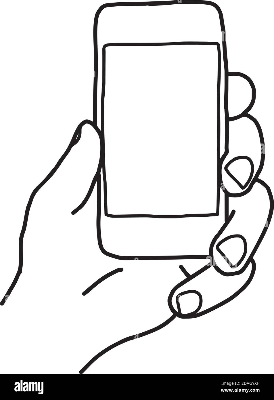 illustration vector doodle hand drawn sketch of human left hand using ...