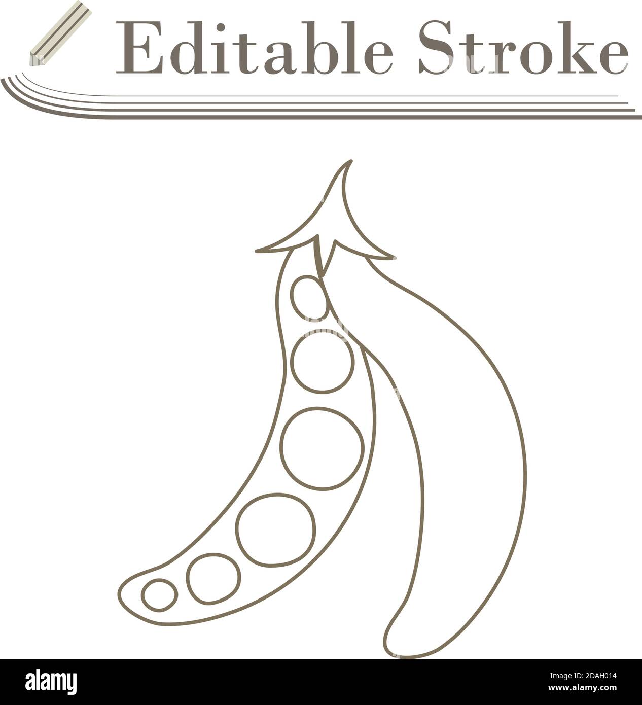 Pea Icon. Editable Stroke Simple Design. Vector Illustration Stock ...